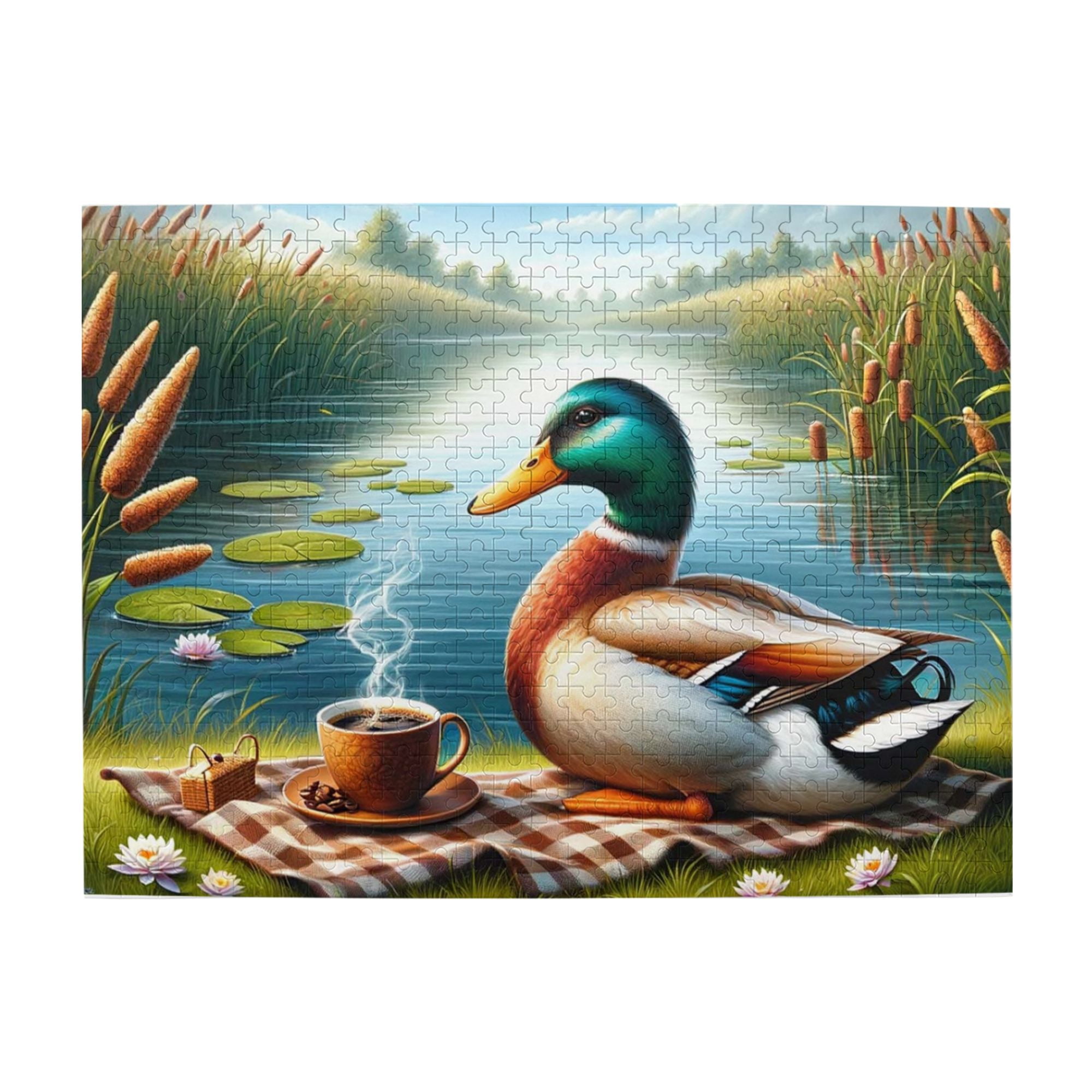 500 PCS Lakeside Duck Coffee Time Puzzles For Adults 500 Pieces,Funny ...