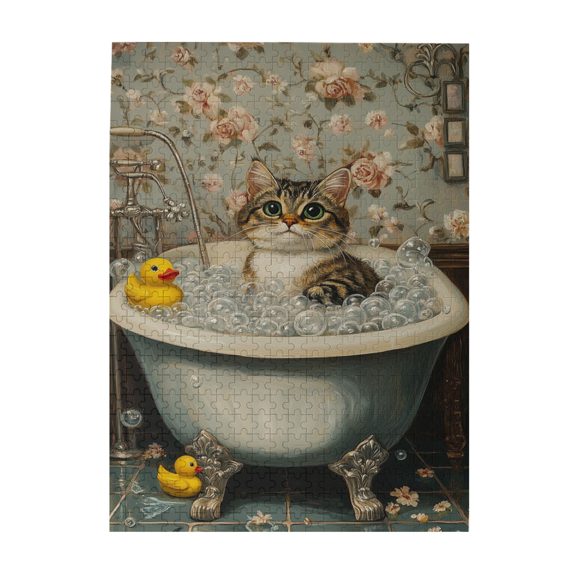 500 PCS Lovely Cat'S Bathing Time 500 Piece Puzzle For Adults,Brain ...