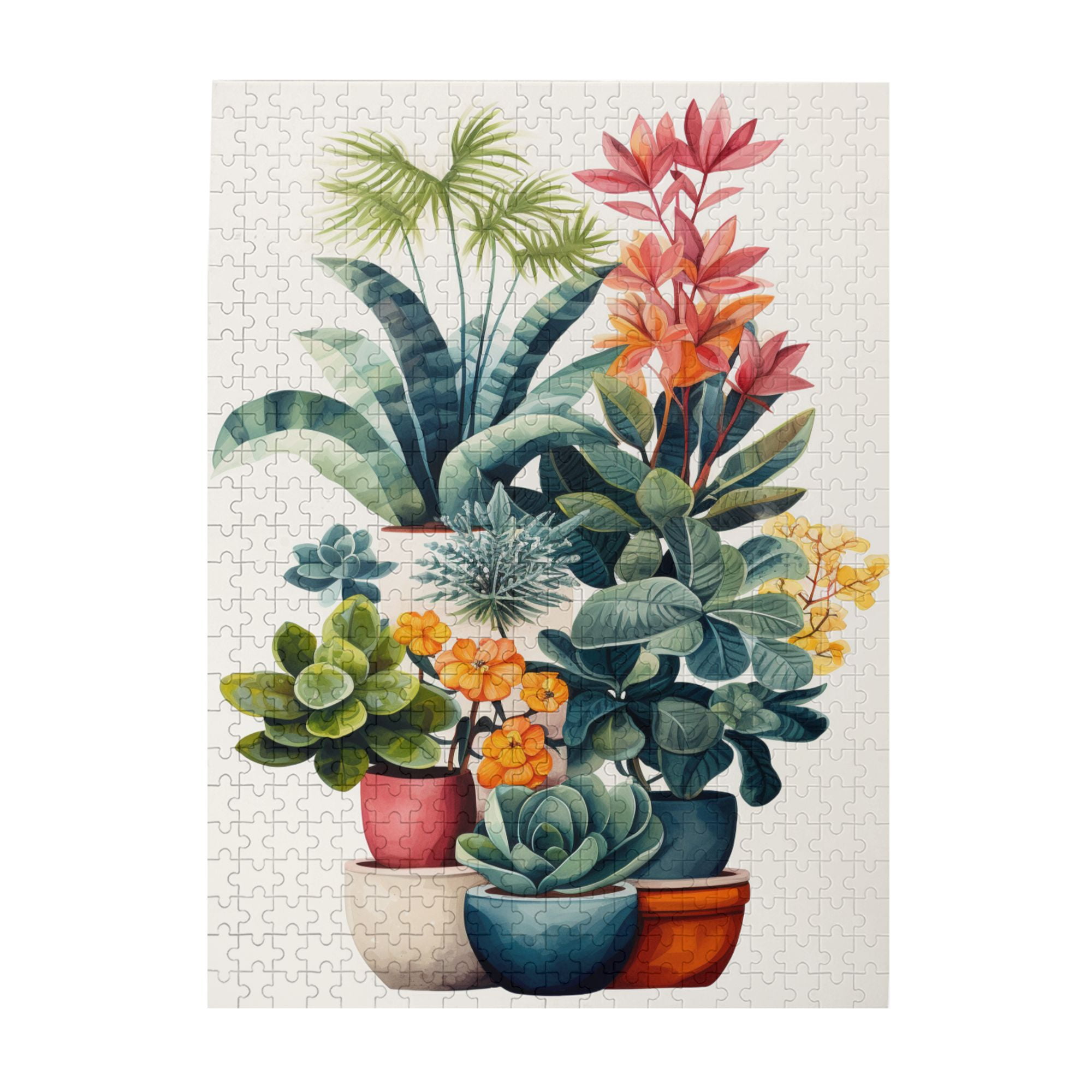 500 PCS Modern Style Potted Plants - 500 Piece Vibrant Jigsaw Puzzle ...