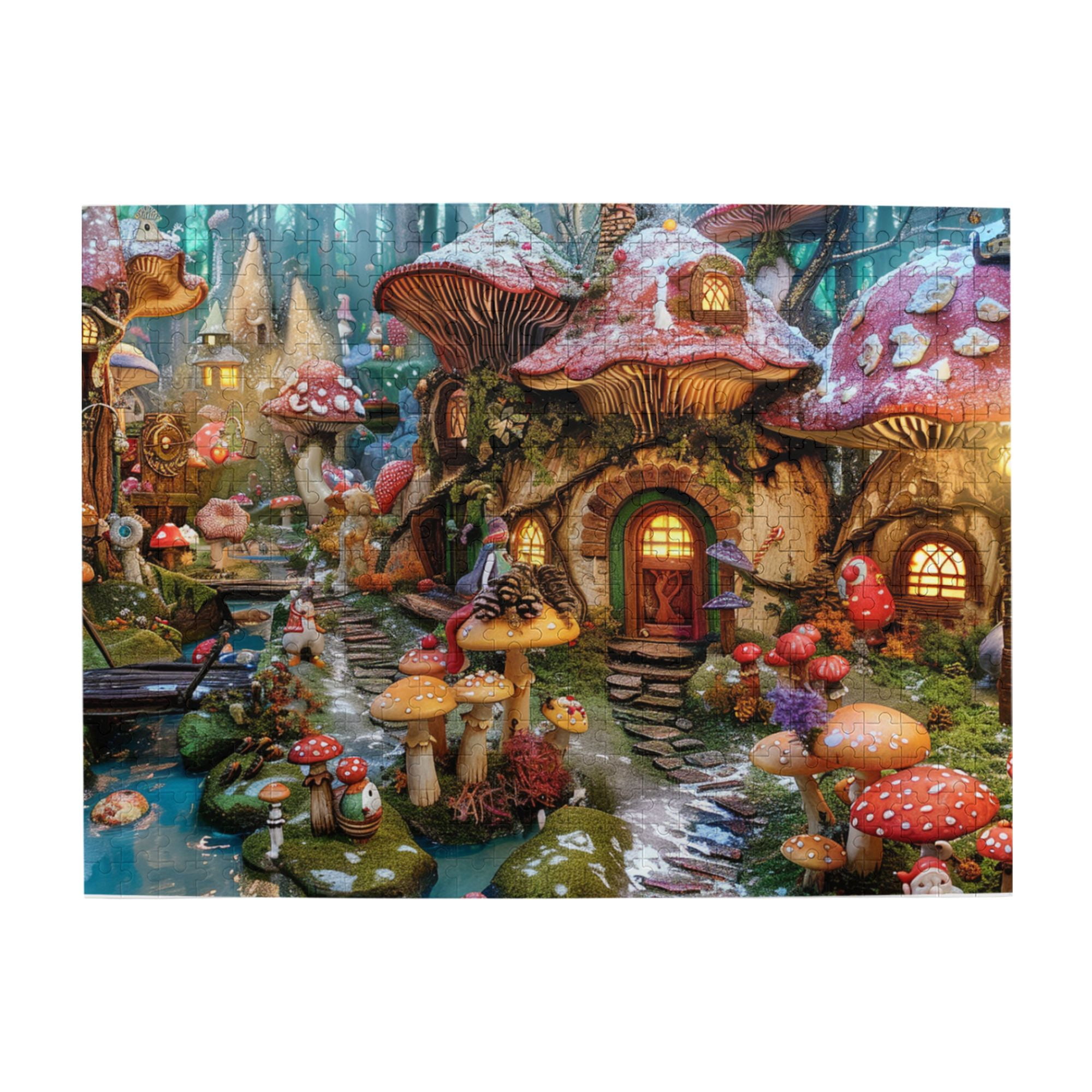 500 PCS Mushroom House World Wooden Puzzle 500 Piece,Stunning Artwork ...