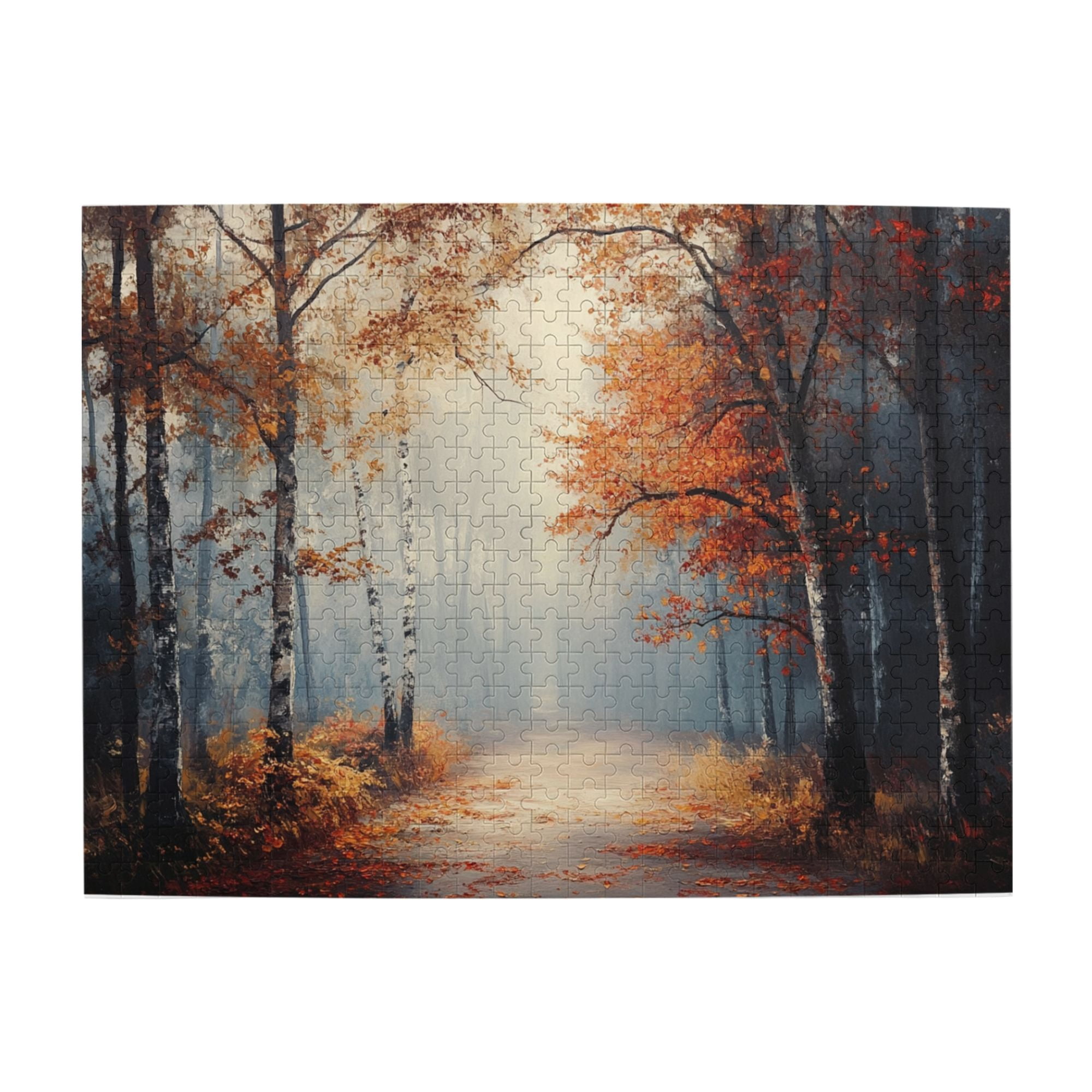 500 PCS Oil Painting Autumn Forests Path - 500 Piece Scenery Wooden ...