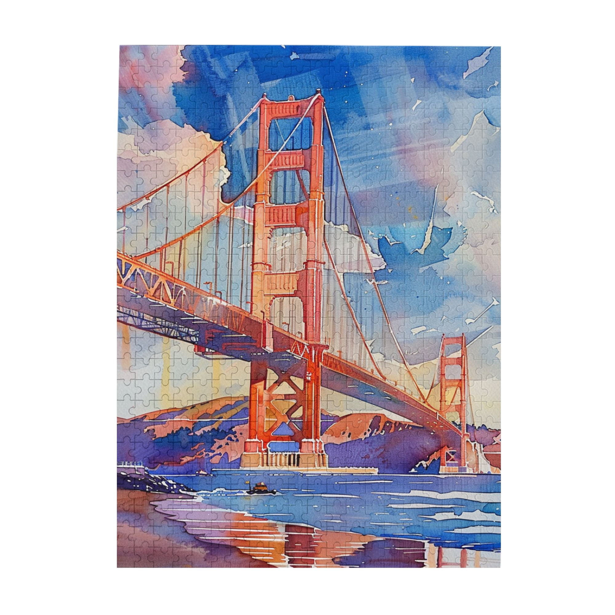 500 PCS Oil Painting Golden Gate Bridge - 500 Piece Scenery Jigsaw ...