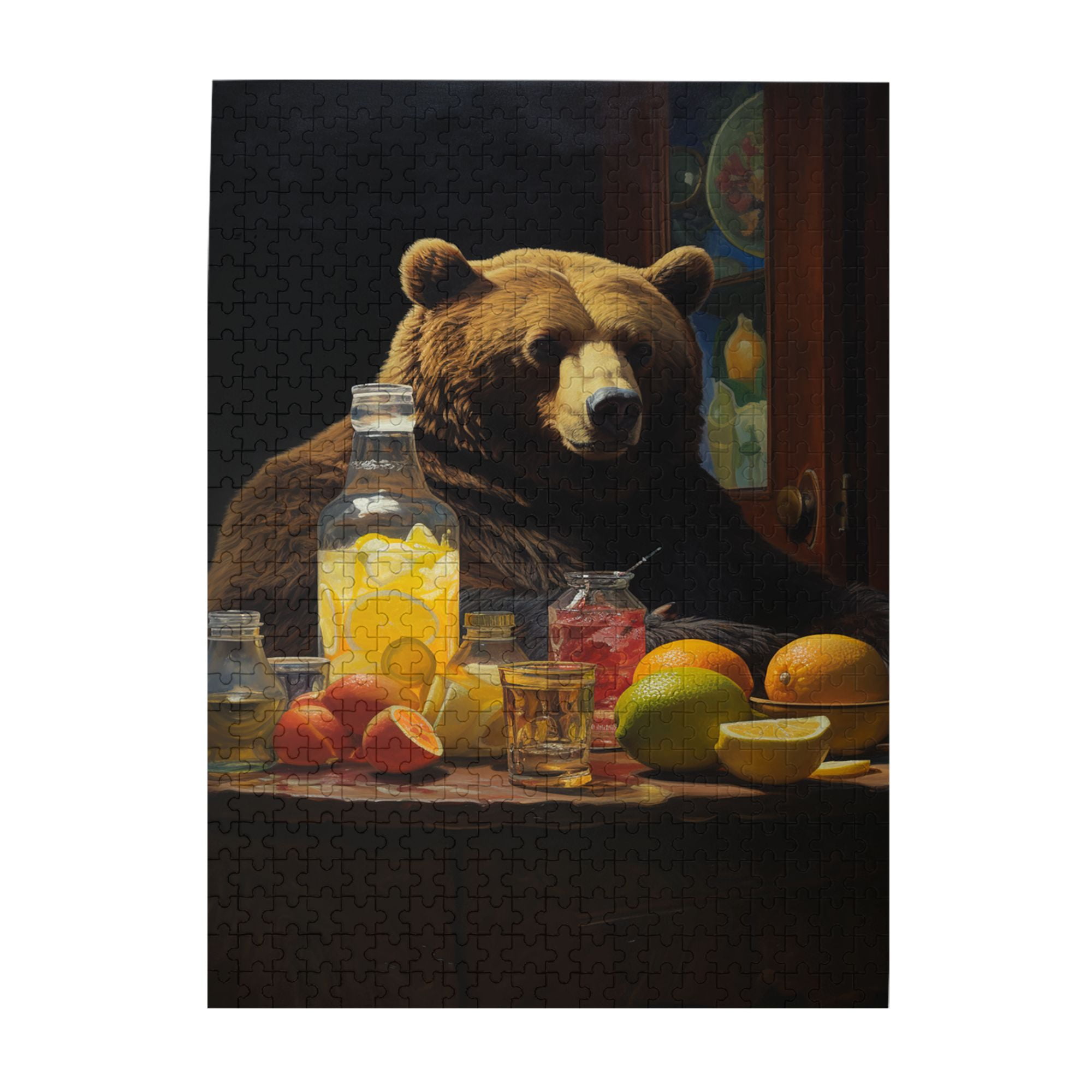 500 PCS 500 Piece Animal jigsaw puzzles - Brown Bear's Fruit Feast ...