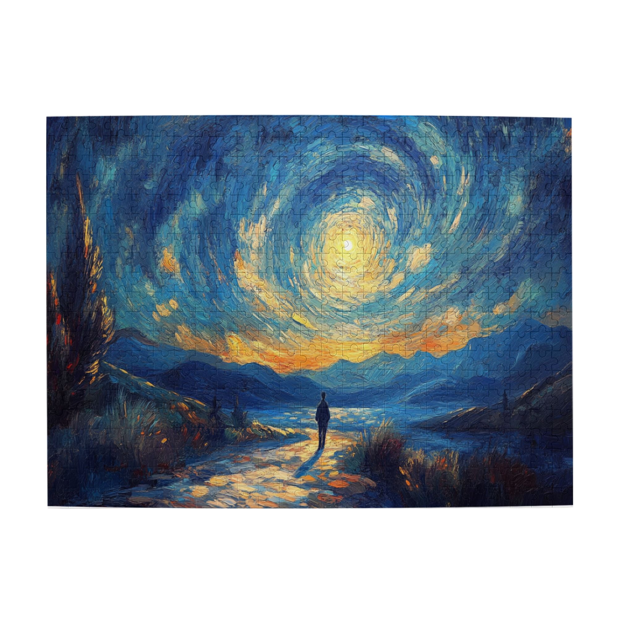 500 PCS 500 Piece Art Wooden Puzzles Man Under The Starry Sky ...