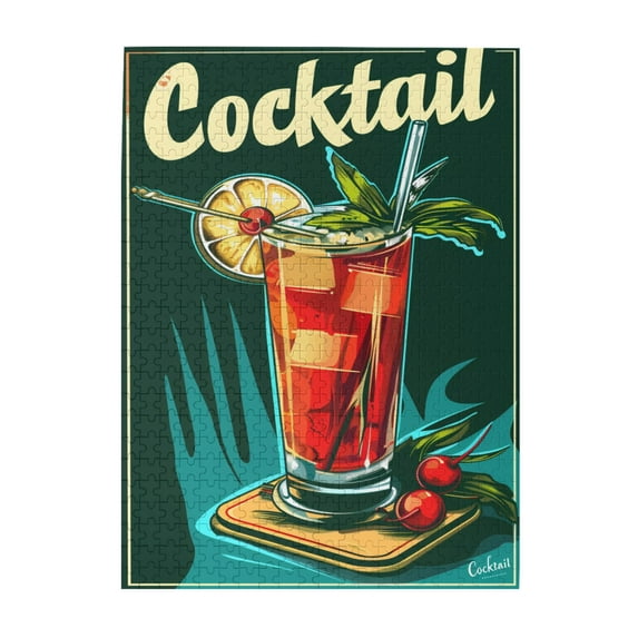500 PCS 500 Piece Puzzle For Adults Fruit Cocktail,Featuring Retro And ...