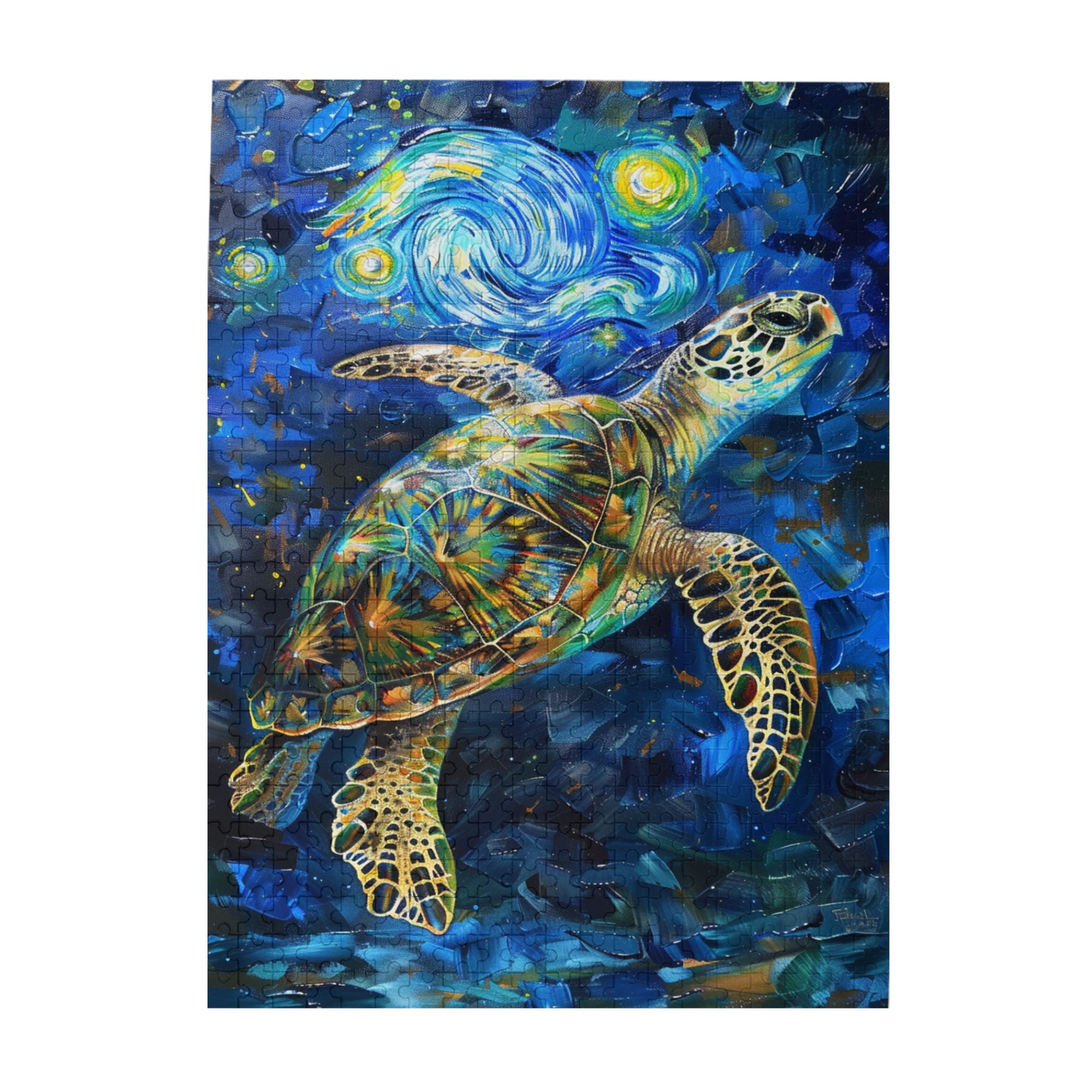 500 PCS 500 Piece Vibrant Jigsaw Sea Turtle Dream Starry Sky Journey ...