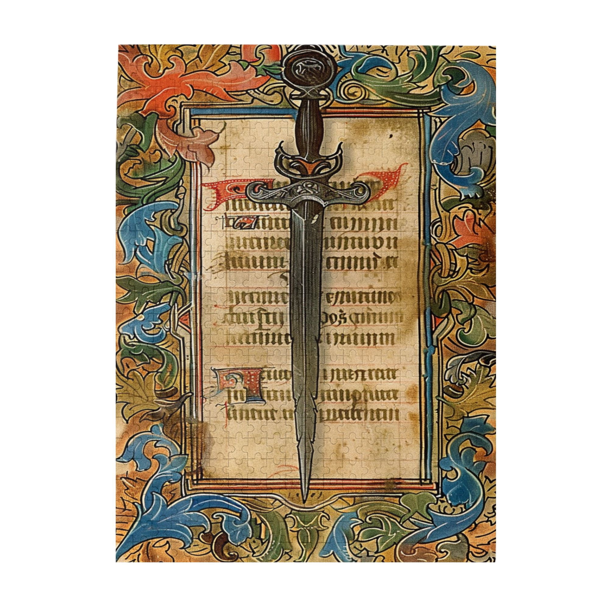 500 PCS Retro Medieval Sword 500 Piece Wooden Puzzle For Adults,Enjoy ...