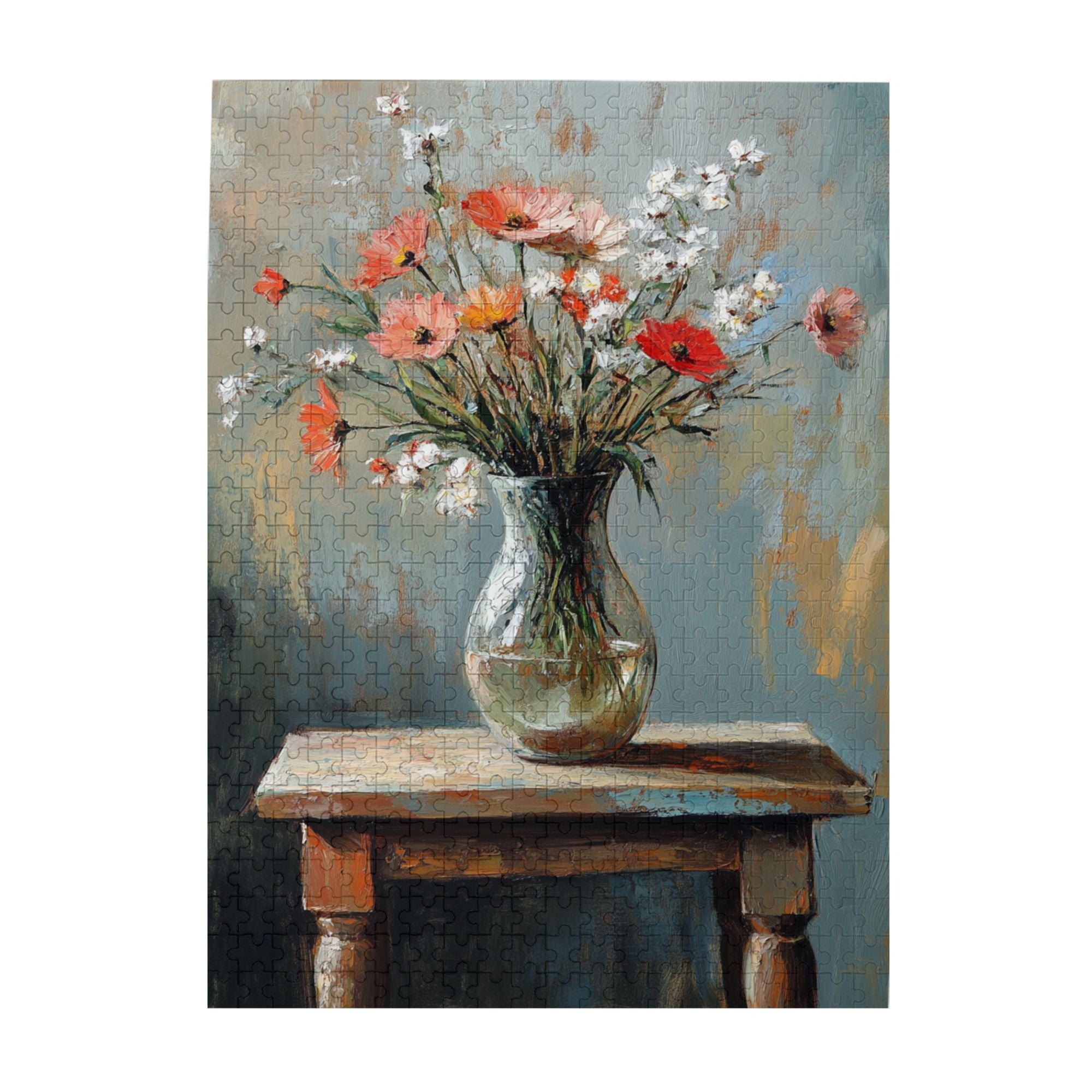 500 PCS Retro Oil Painting Vase Wooden Puzzles For Adults 500 Pieces ...