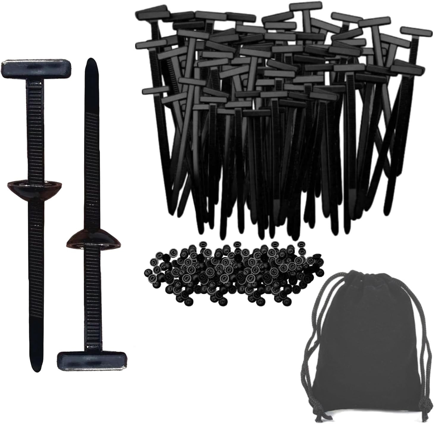 500 PCS Rivet Style Zip Ties, Nylon Universal Cable Tie Buckle, Heavy ...