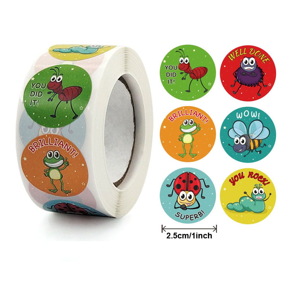 500 PCS/Roll For Kids Children Study Supplies Decor Labels ...