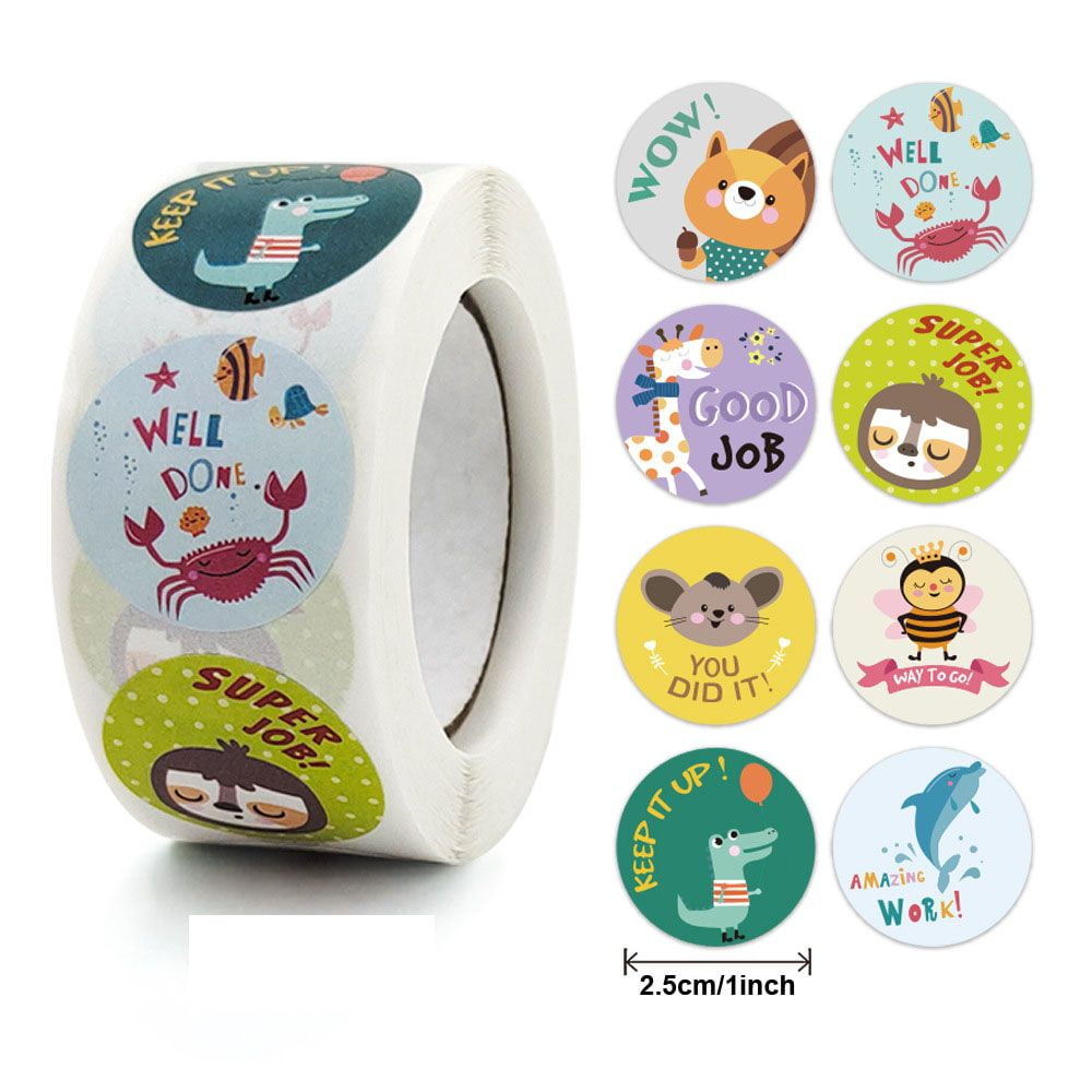 500 PCS/Roll For Kids Children Study Supplies Decor Labels ...