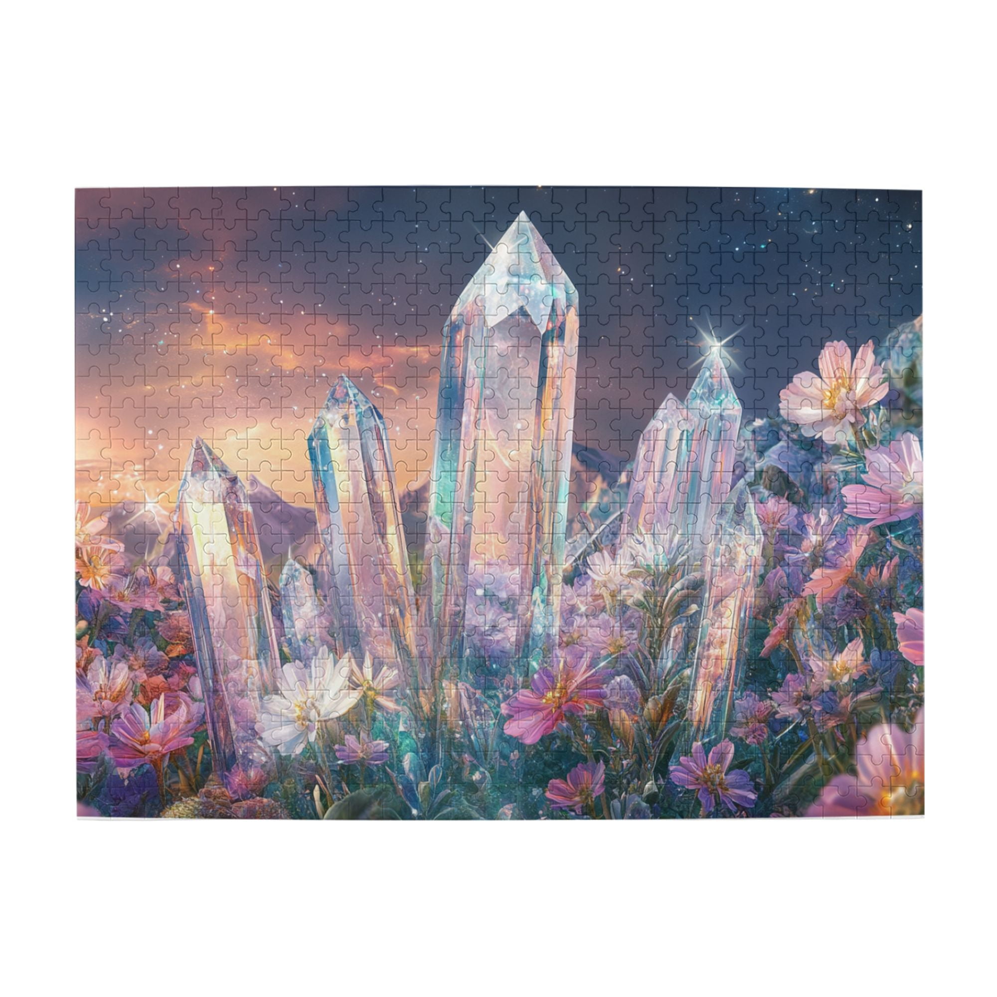 500 PCS Romantic Flower Crystal Wooden puzzles 500 pieces,Relax and ...