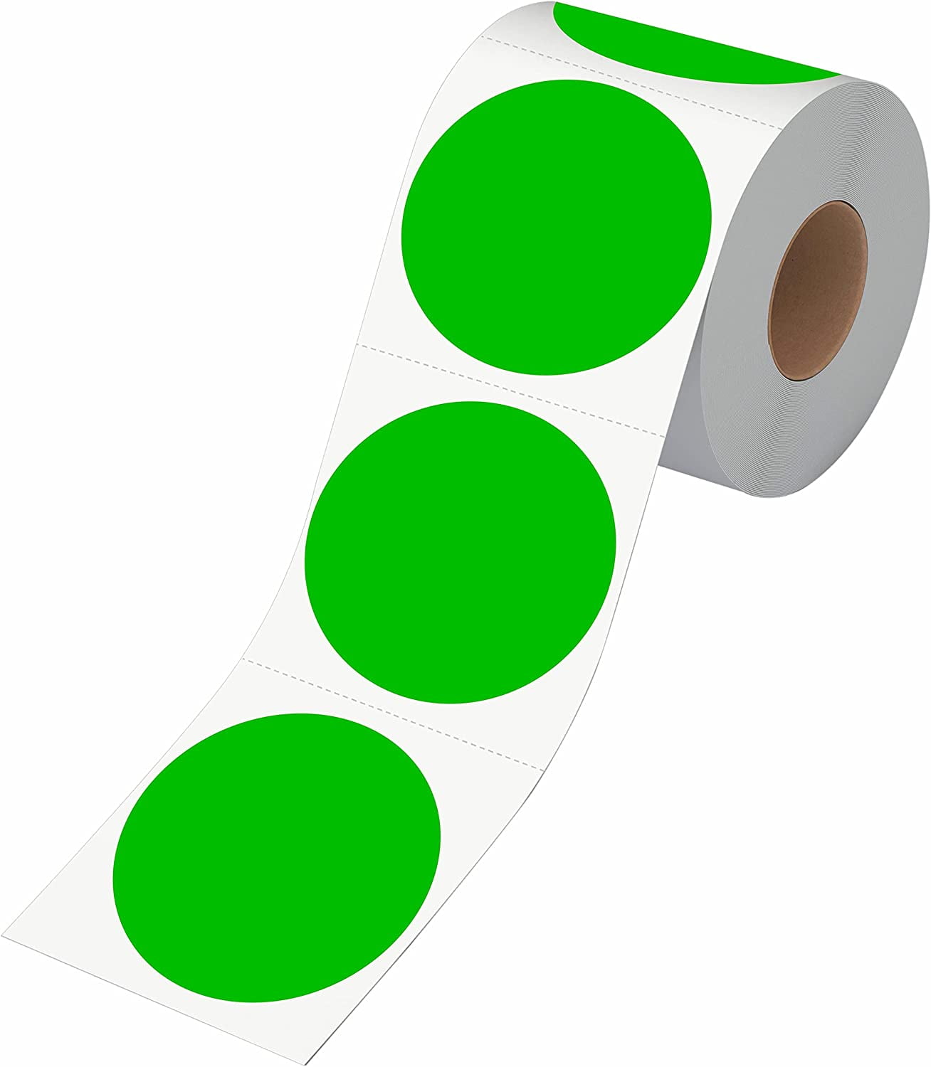 500 PCS Round Green Color Coding Circle Dots Inventory Stickers Labels ...