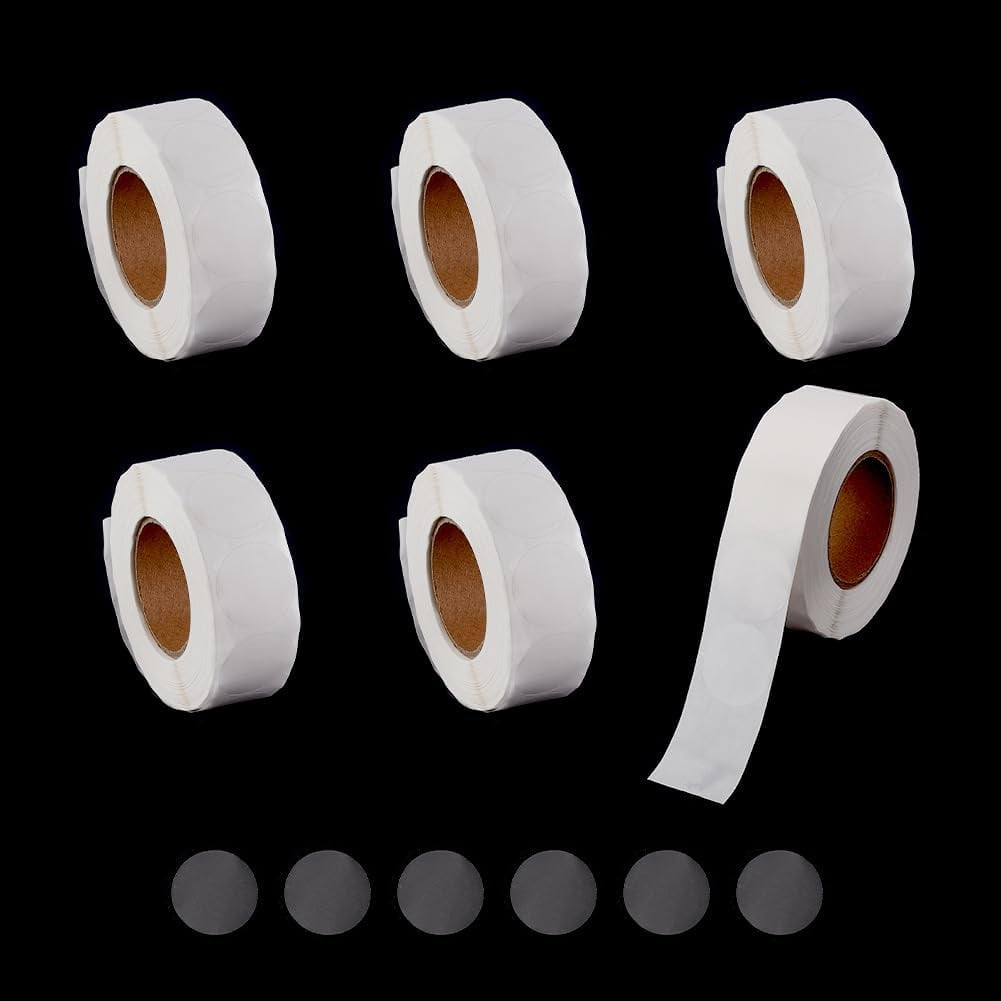 500 PCS Round Sticker Labels 5Rolls 1 inch in Diameter Transparent ...