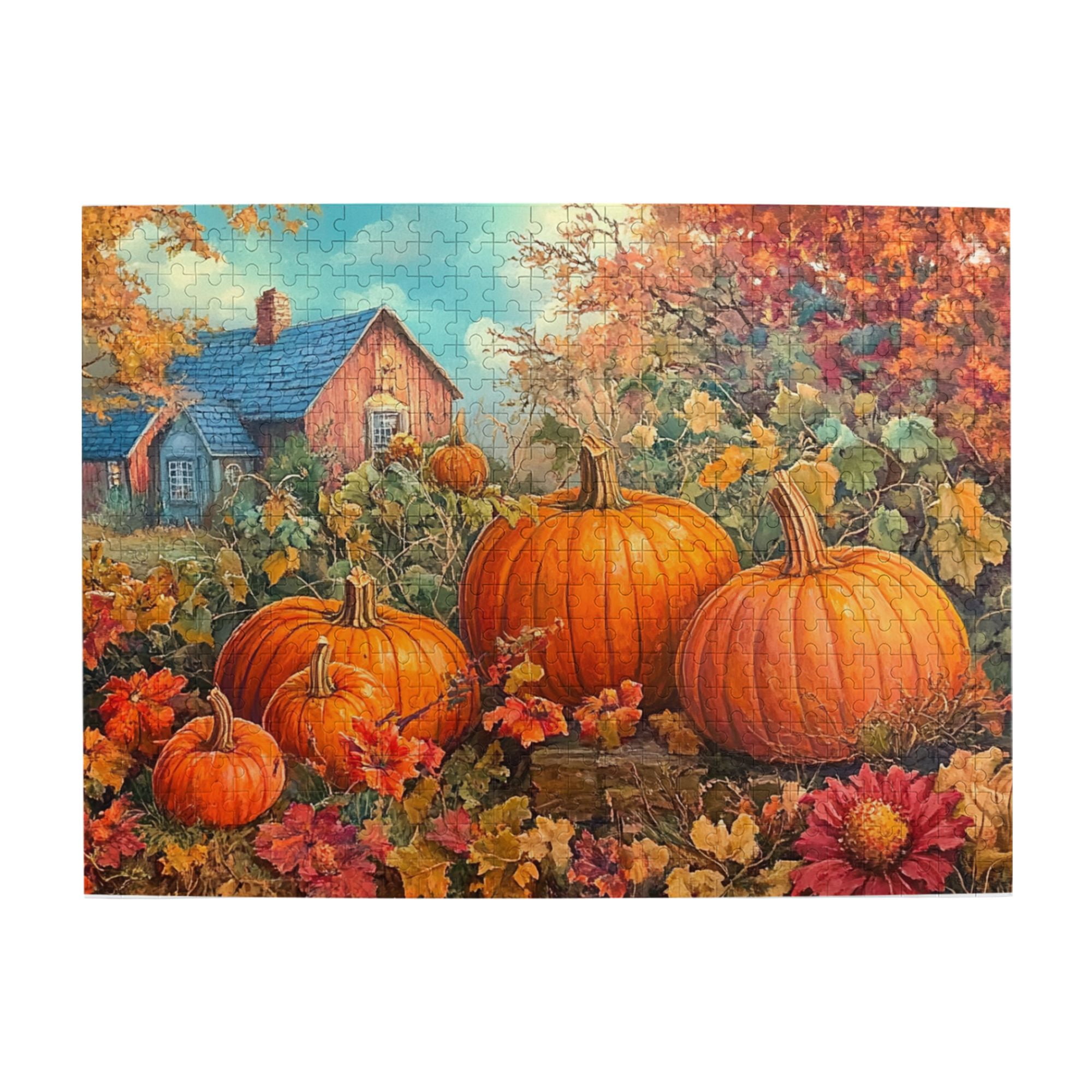 500 PCS Rustic Pumpkin Puzzles For Adults 500 Pieces,Characterized By ...