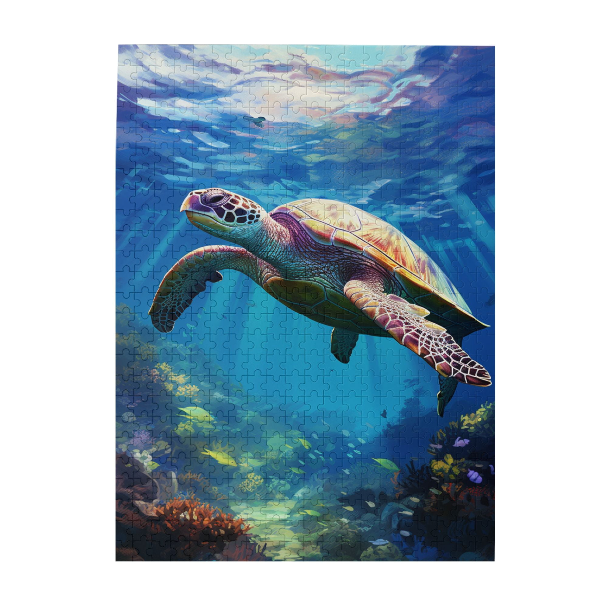 500 PCS Sea Turtles Swimming Underwater 500 Piece Animal Jigsaw Puzzles ...