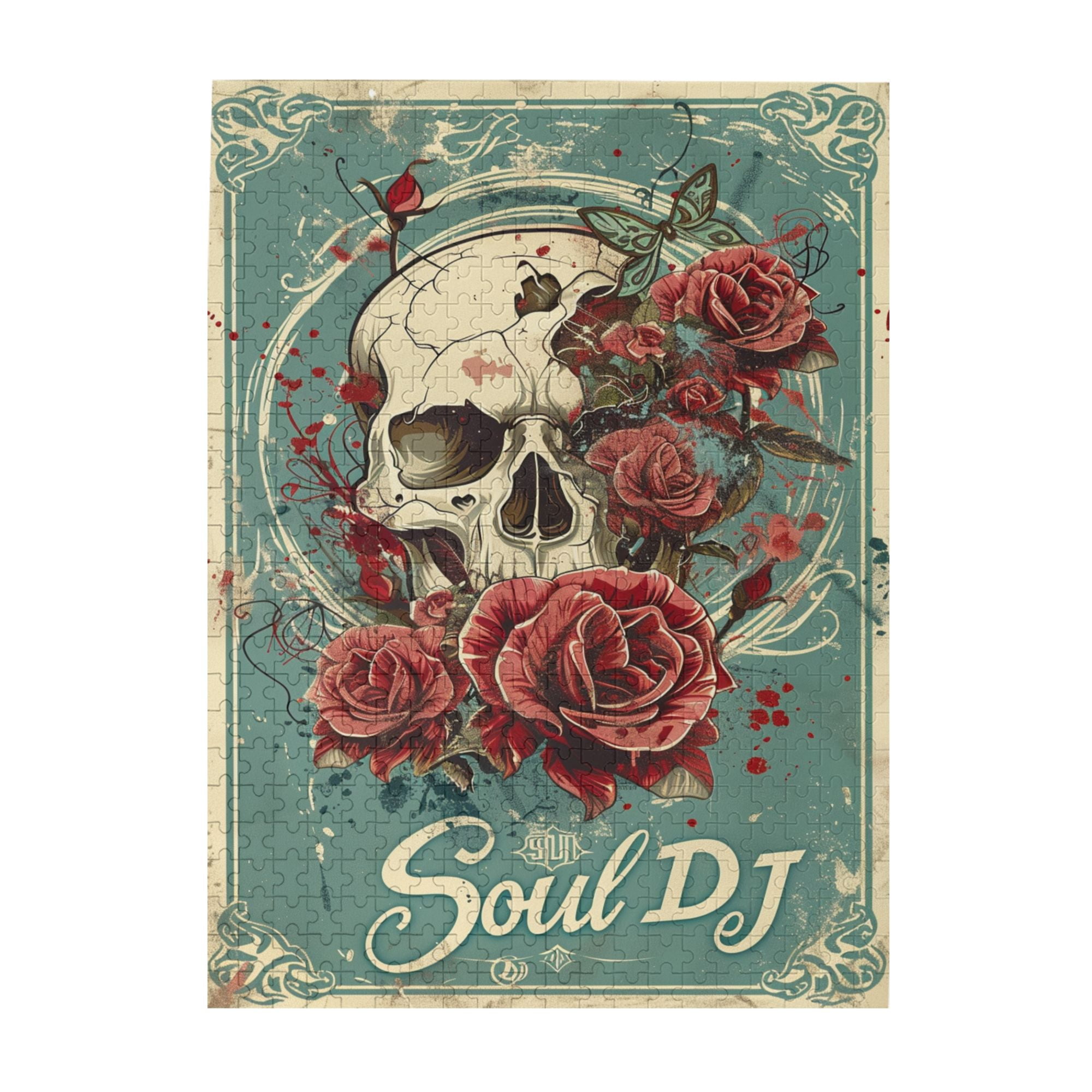 500 PCS Soul Dj Slogan Rose Skull - 500 Piece Unique Jigsaw Puzzles ...