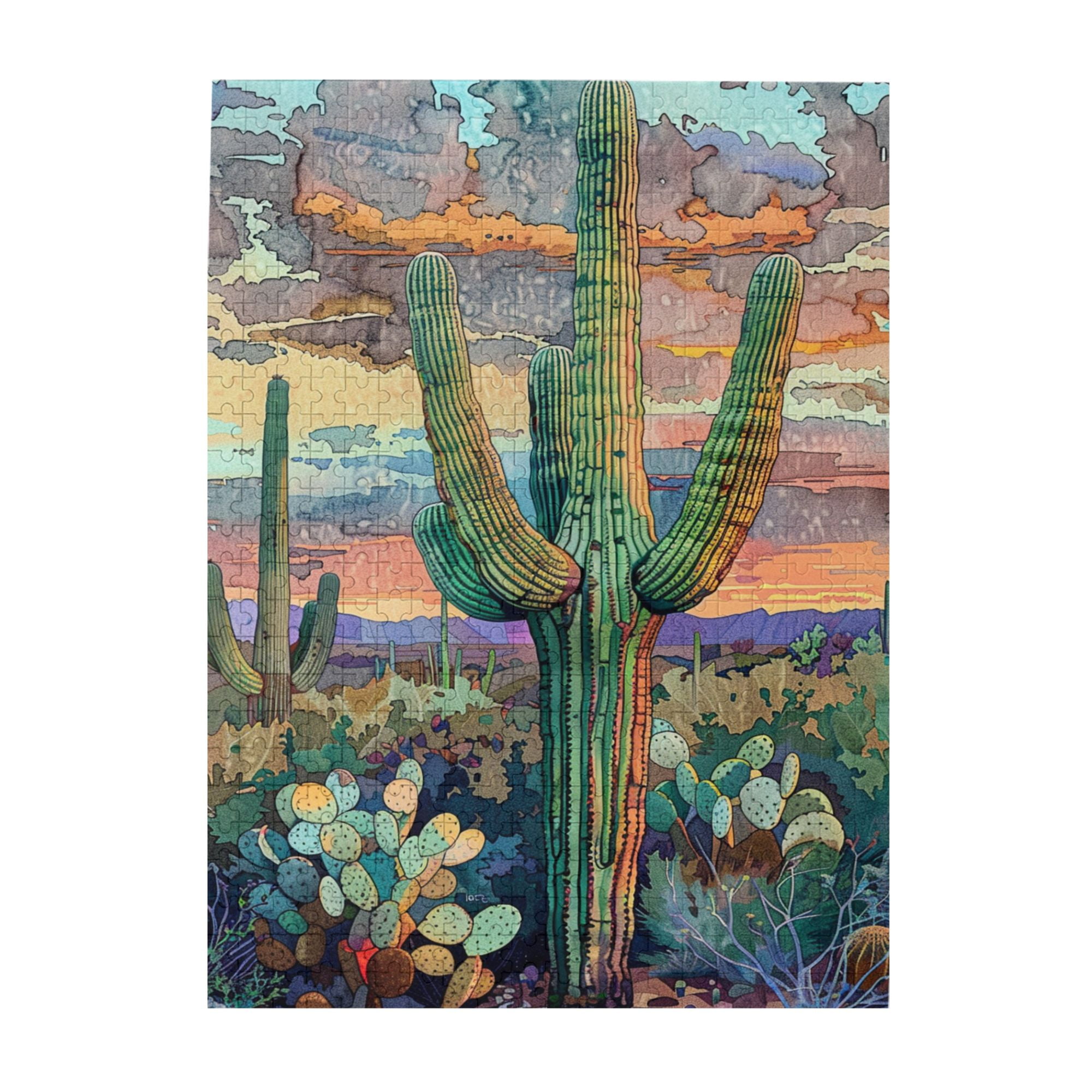 500 PCS Sunset Desert Cactus Puzzles For Adults 500 Pieces,Brain ...