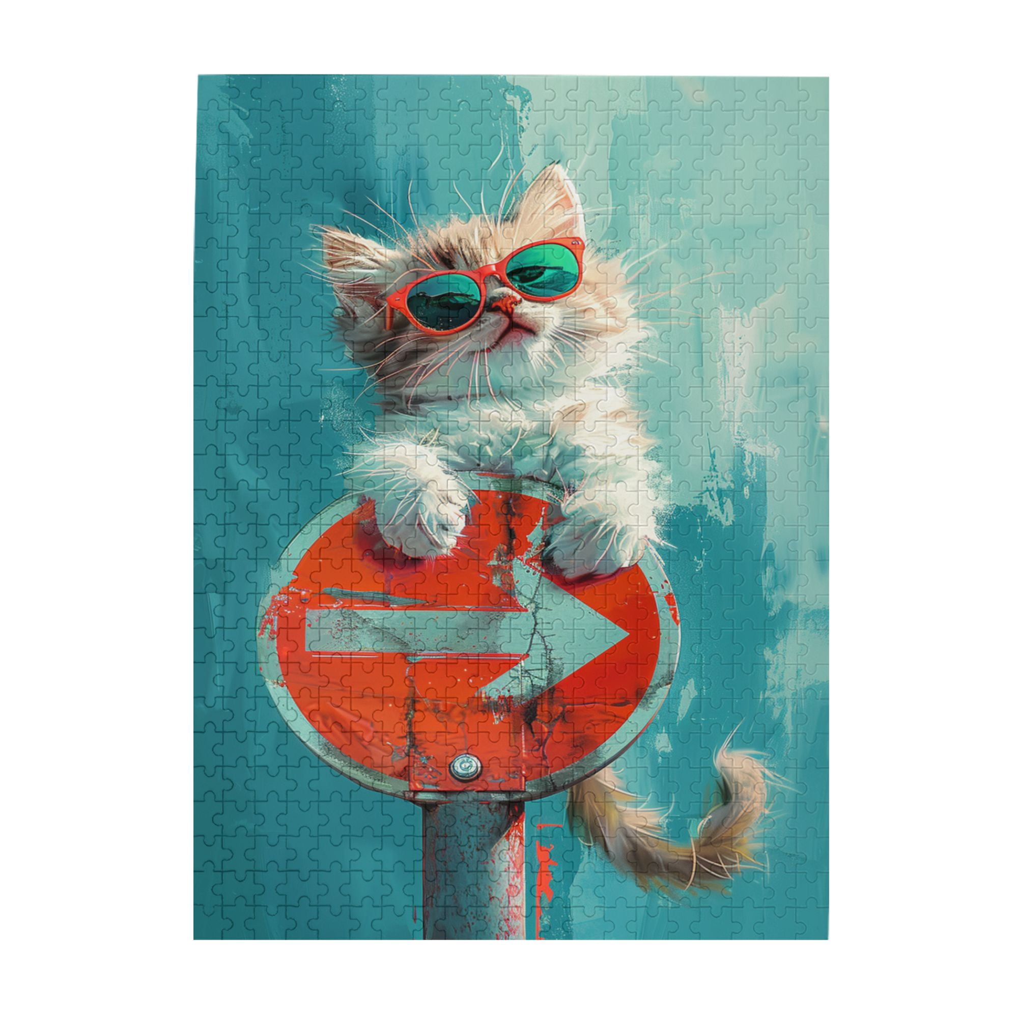 500 PCS The Cat On The Road Signs 500 Piece Puzzle For Adults,Vibrant ...