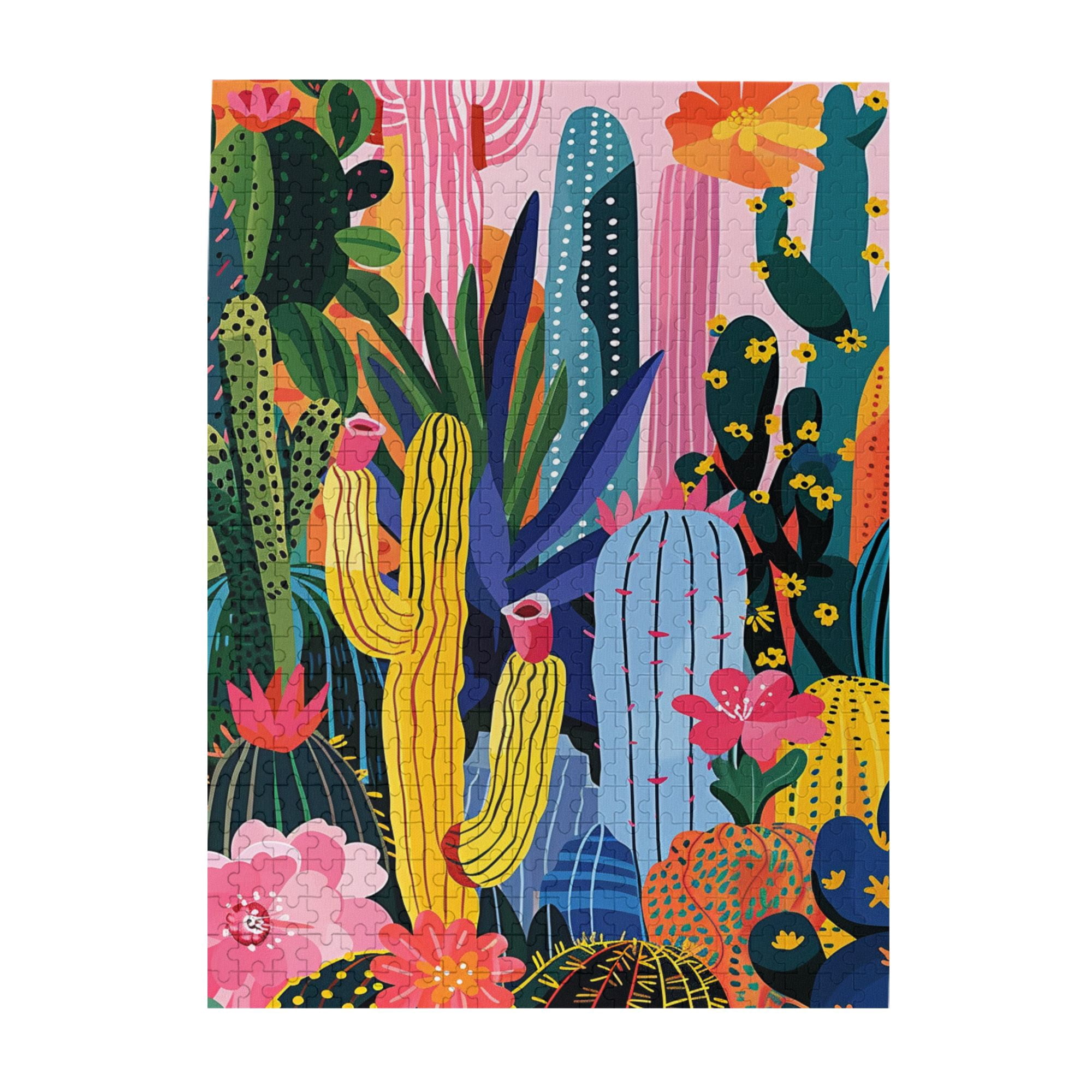 500 PCS Unique Cactus Garden Wooden Jigsaw Puzzles 500 Pieces,Creative ...