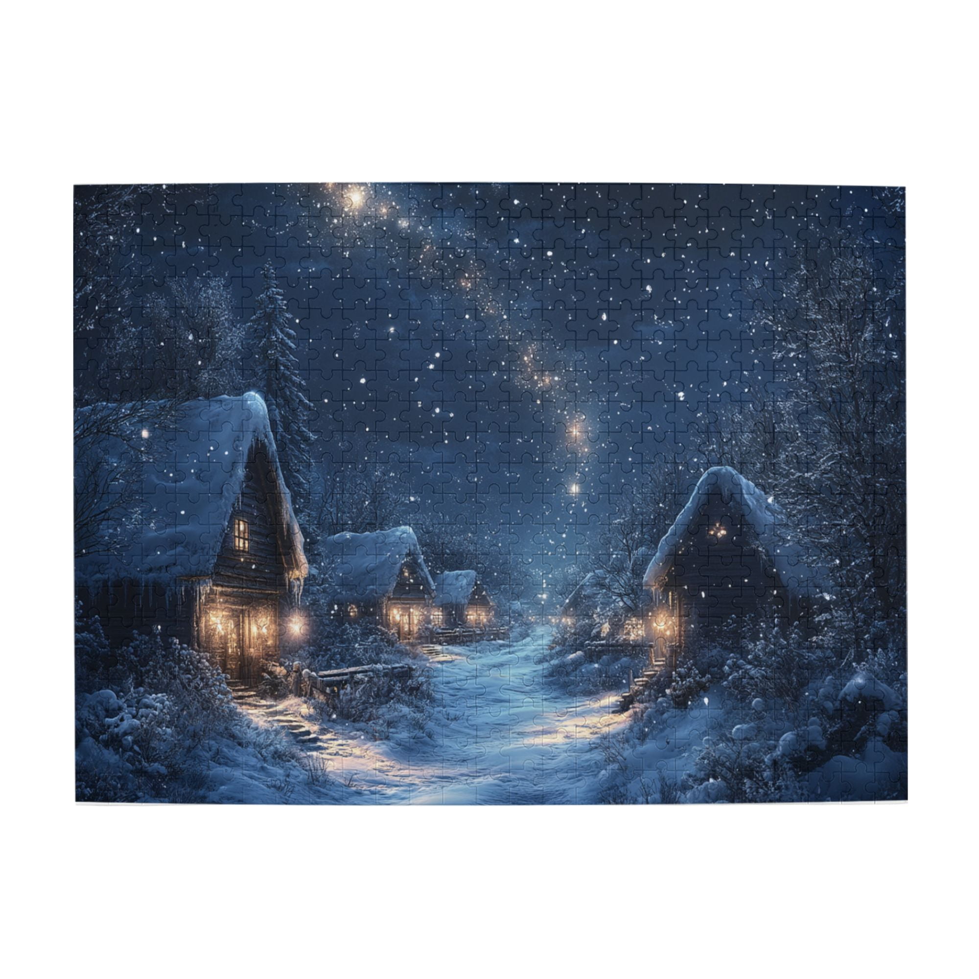 500 PCS Village Snow Scenery 500 Pcs Jigsaw Puzzles For Adults ...
