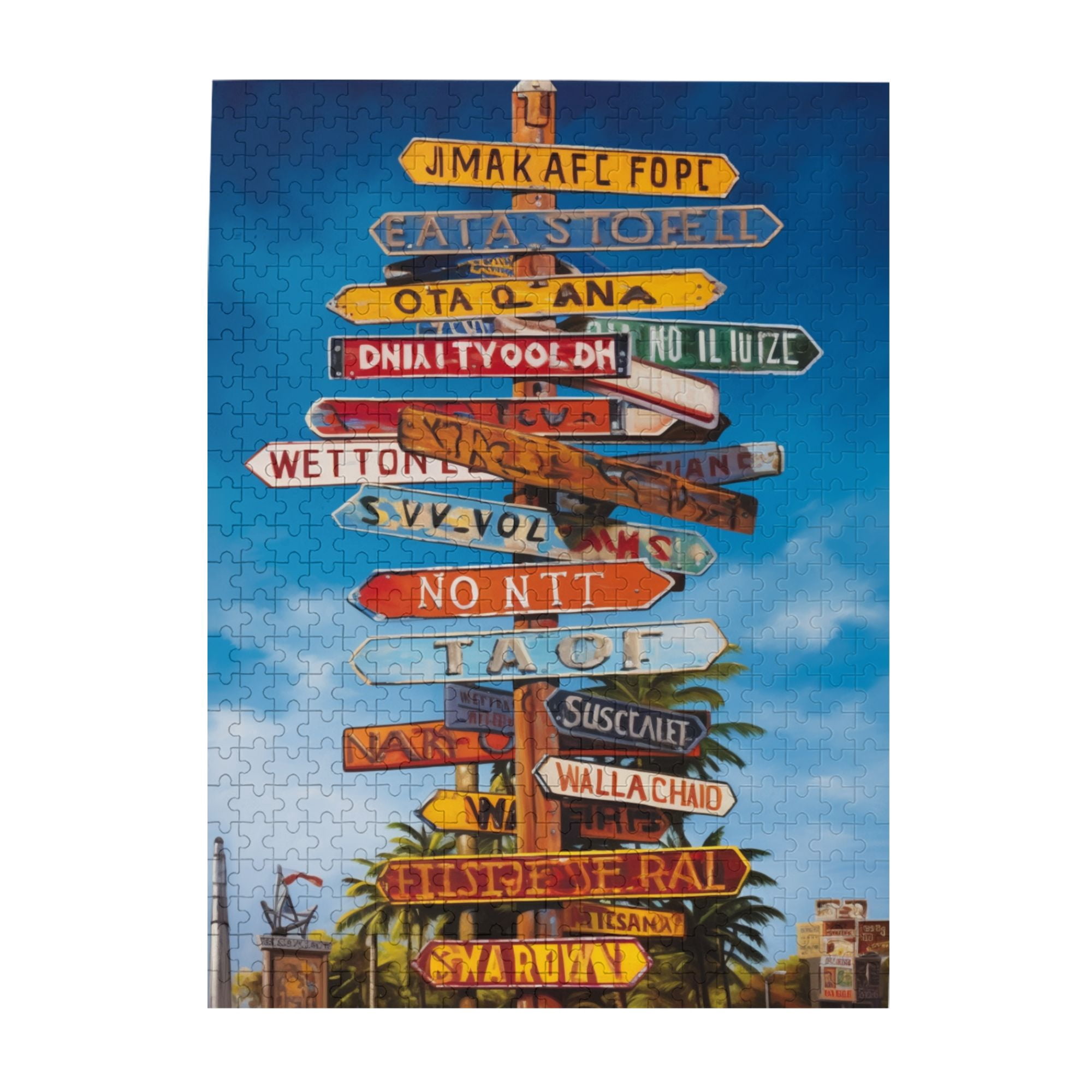 500 PCS Vintage directional road signs 500 Piece Art jigsaw puzzles ...