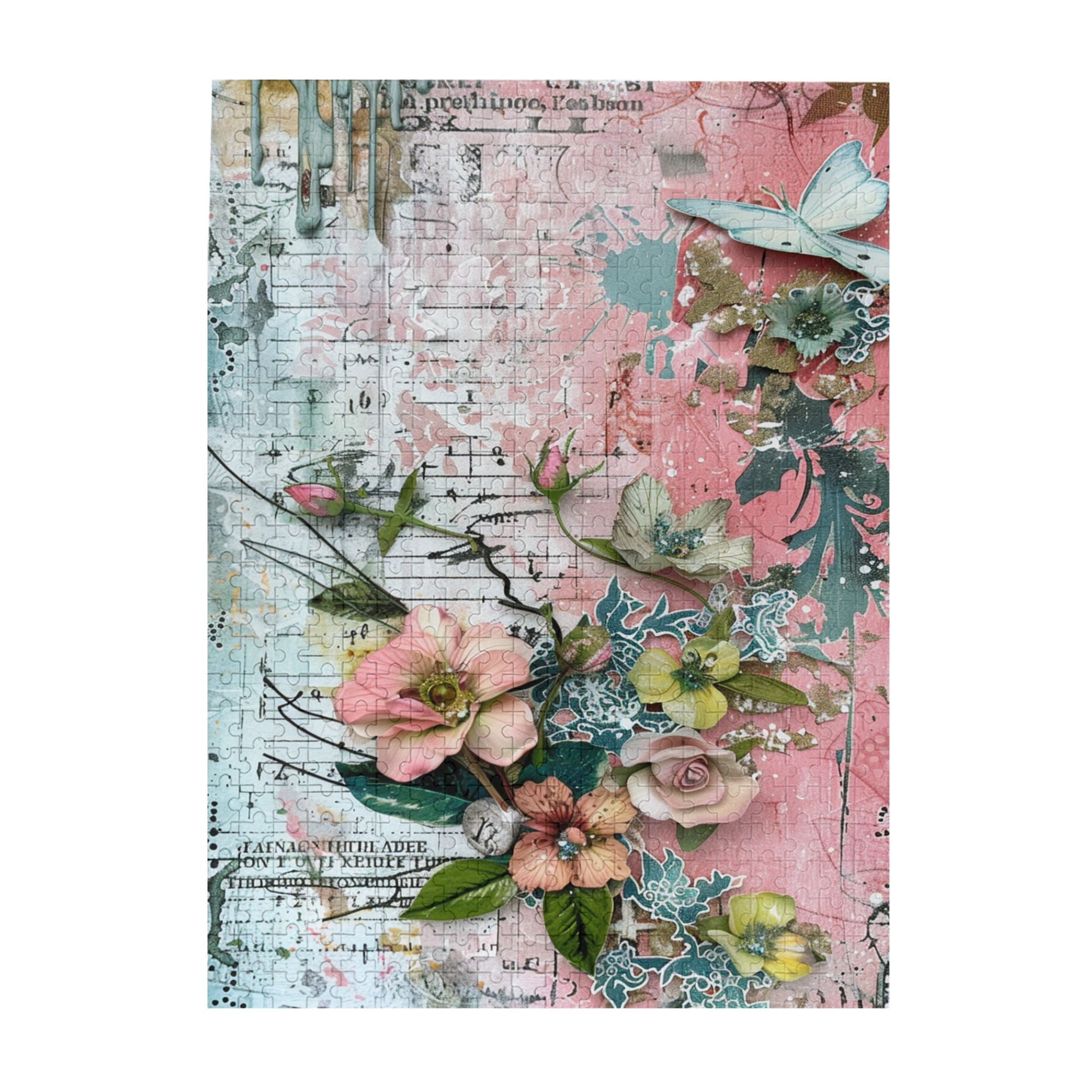 500 PCS Vintage draft with flowers 500 Piece Adutls Puzzles,Challenging ...