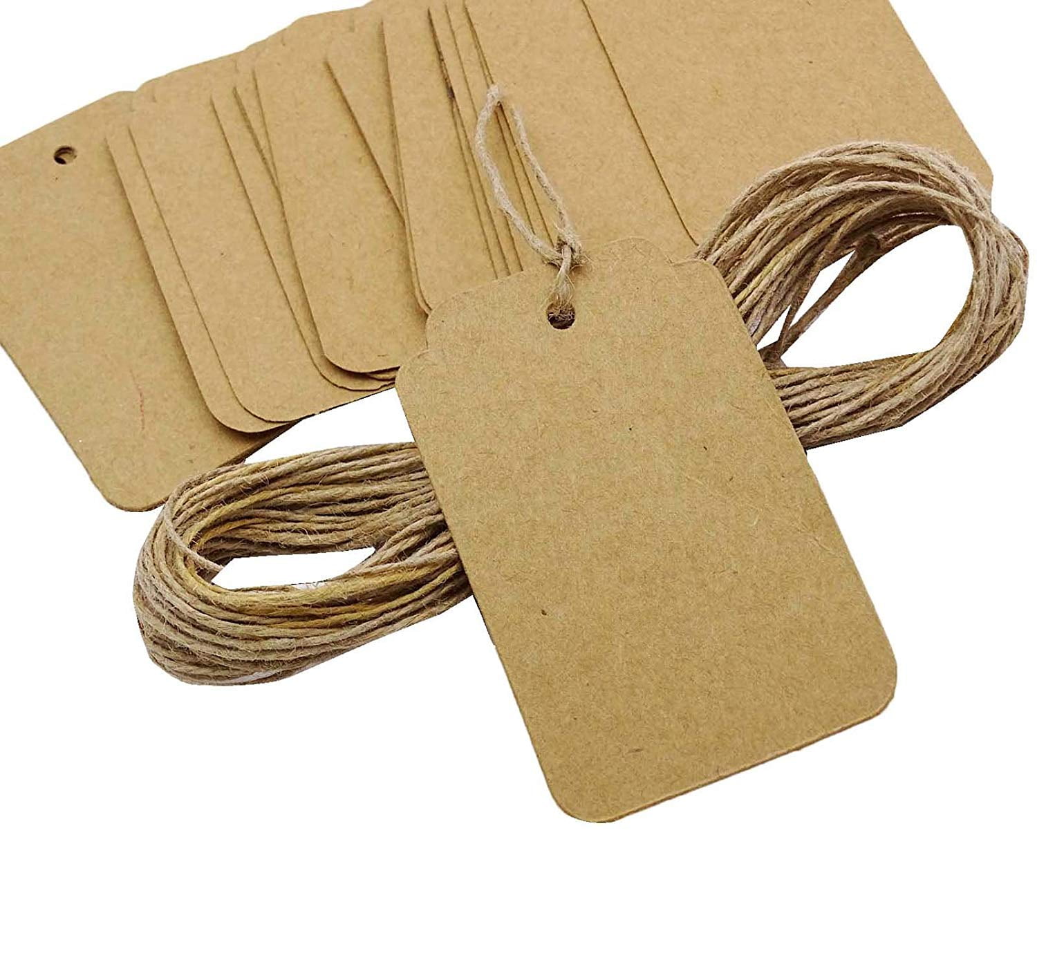 500 PCS Wedding Favor Hang Tag Rectangular Shape Kraft Paper Gift Tags ...