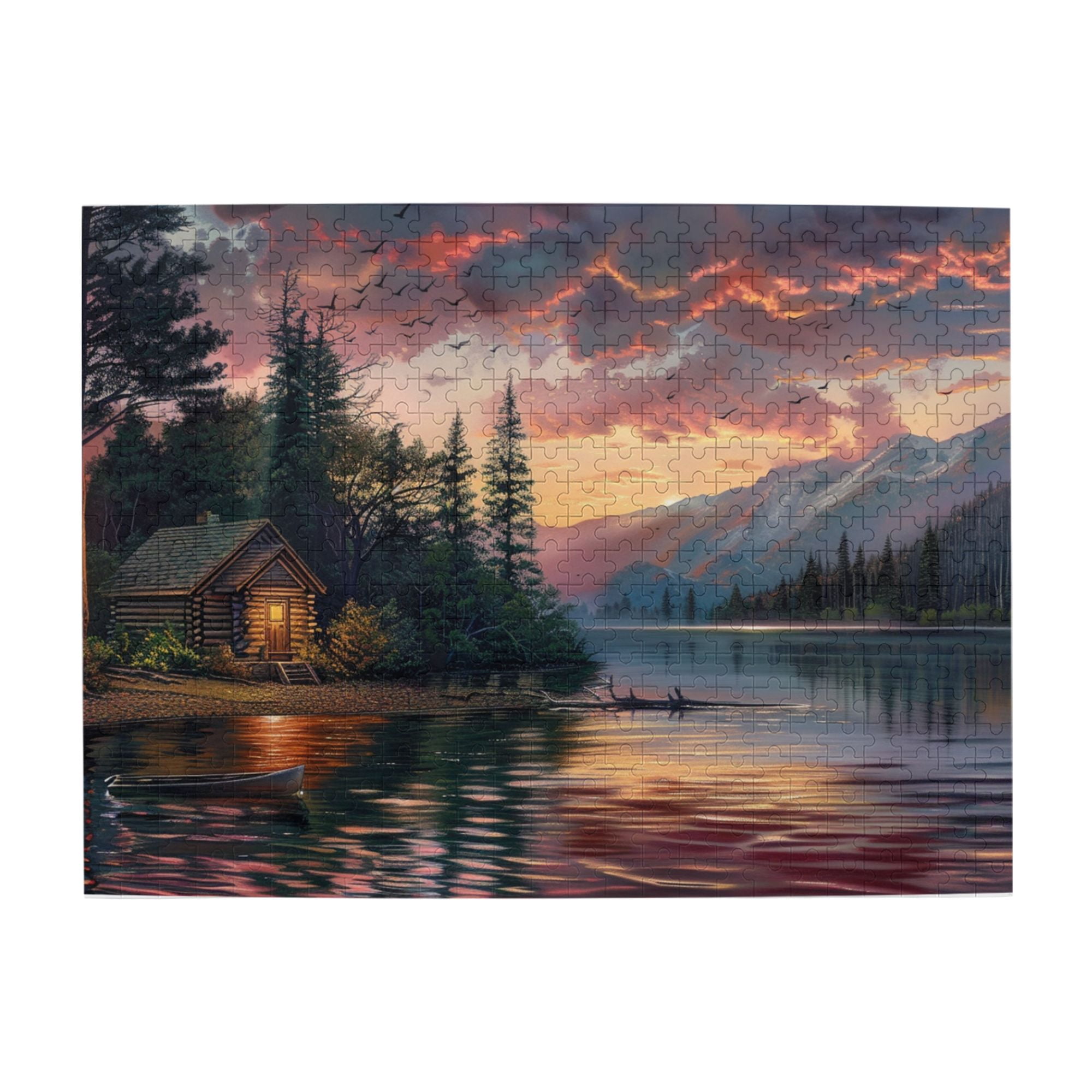 500 PCS Wooden puzzles for adults 500 pieces Lakeside Hut,Creative ...