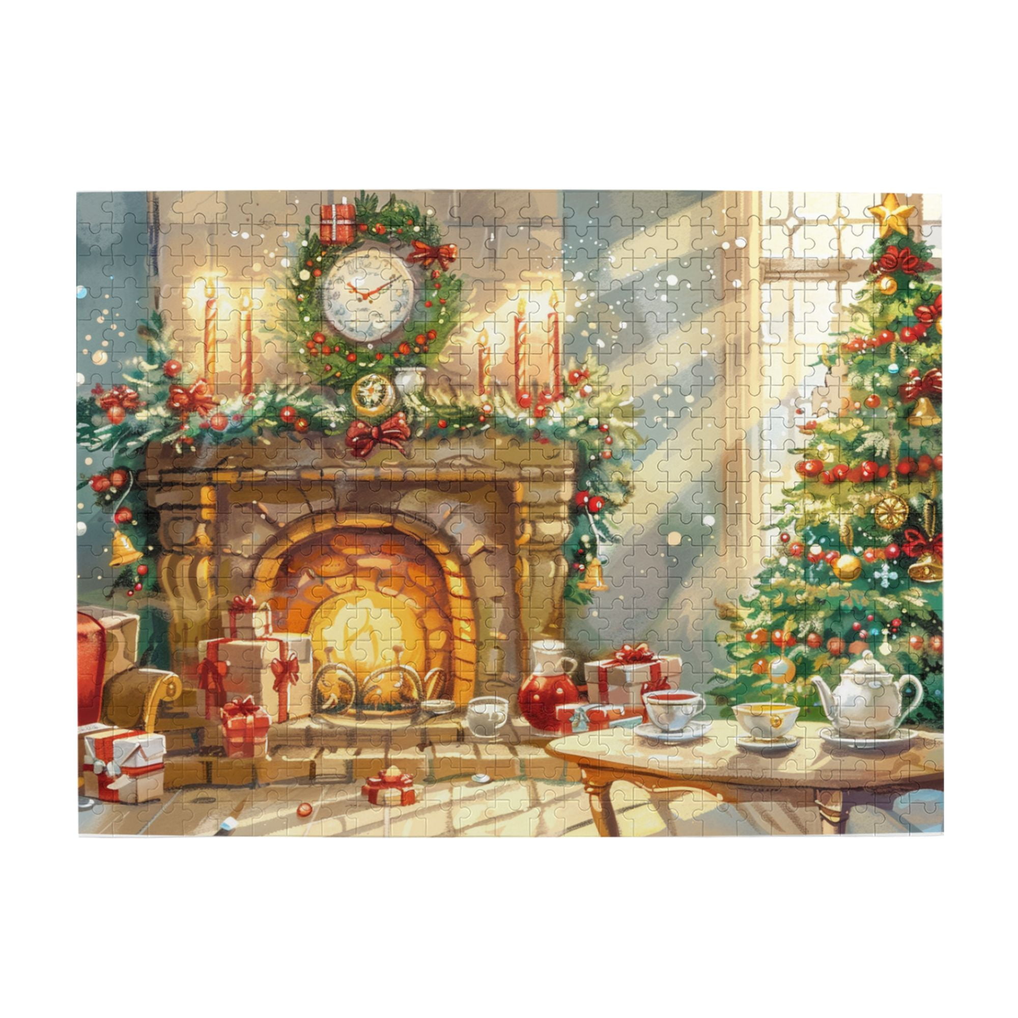 500 PCS fireplace & Christmas Trees puzzles for adults 500 pieces ...