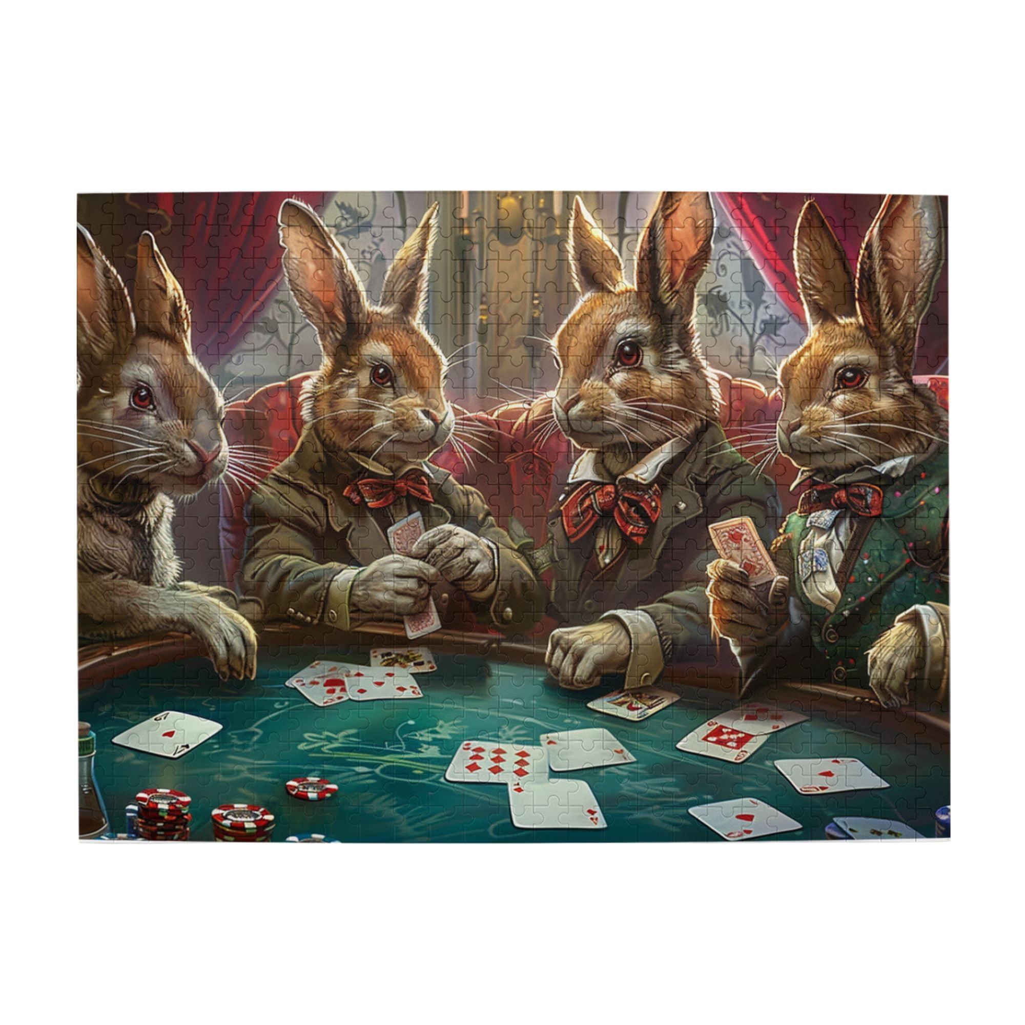 500 PCS rabbit playing poker Wooden puzzles for adults 500 pieces ...