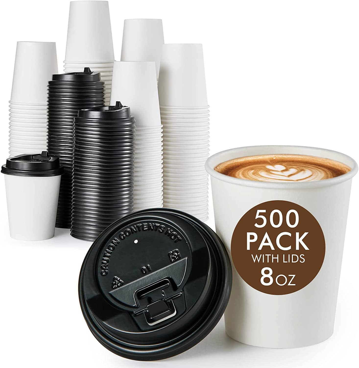 500 Pack 12 OZ Paper Coffee Cups, Disposable 12 OZ Coffee Cups With ...