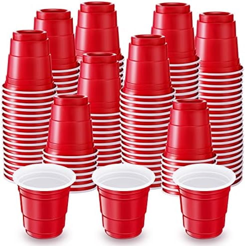 500 Pack 2oz Graduation Red Plastic Shot Glasses Cup Disposable Shot ...