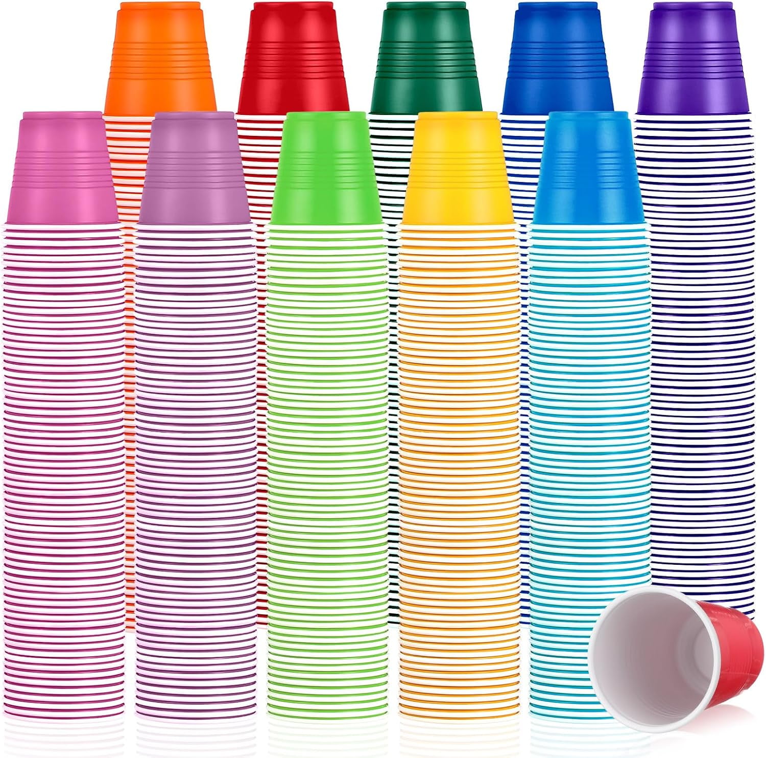 500 Pack 3 oz Plastic Cups Bulk Disposable Bathroom Cups Colorful ...