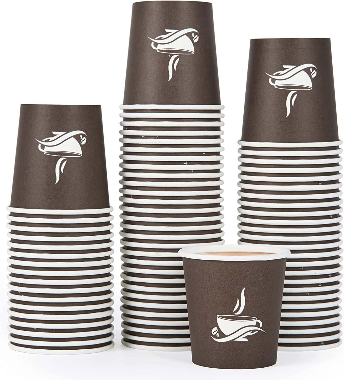 500 Pack 4 oz Paper Cups, Brown Disposable Hot Coffee Cups for Party ...