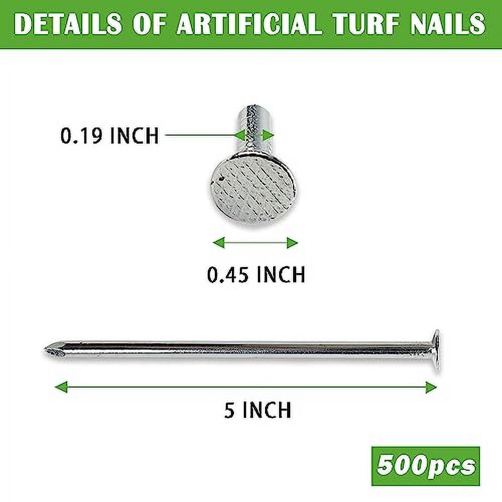500 Pack 5 Inch Plastic Edging Nails Artificial Turf Stakes Galvanized ...