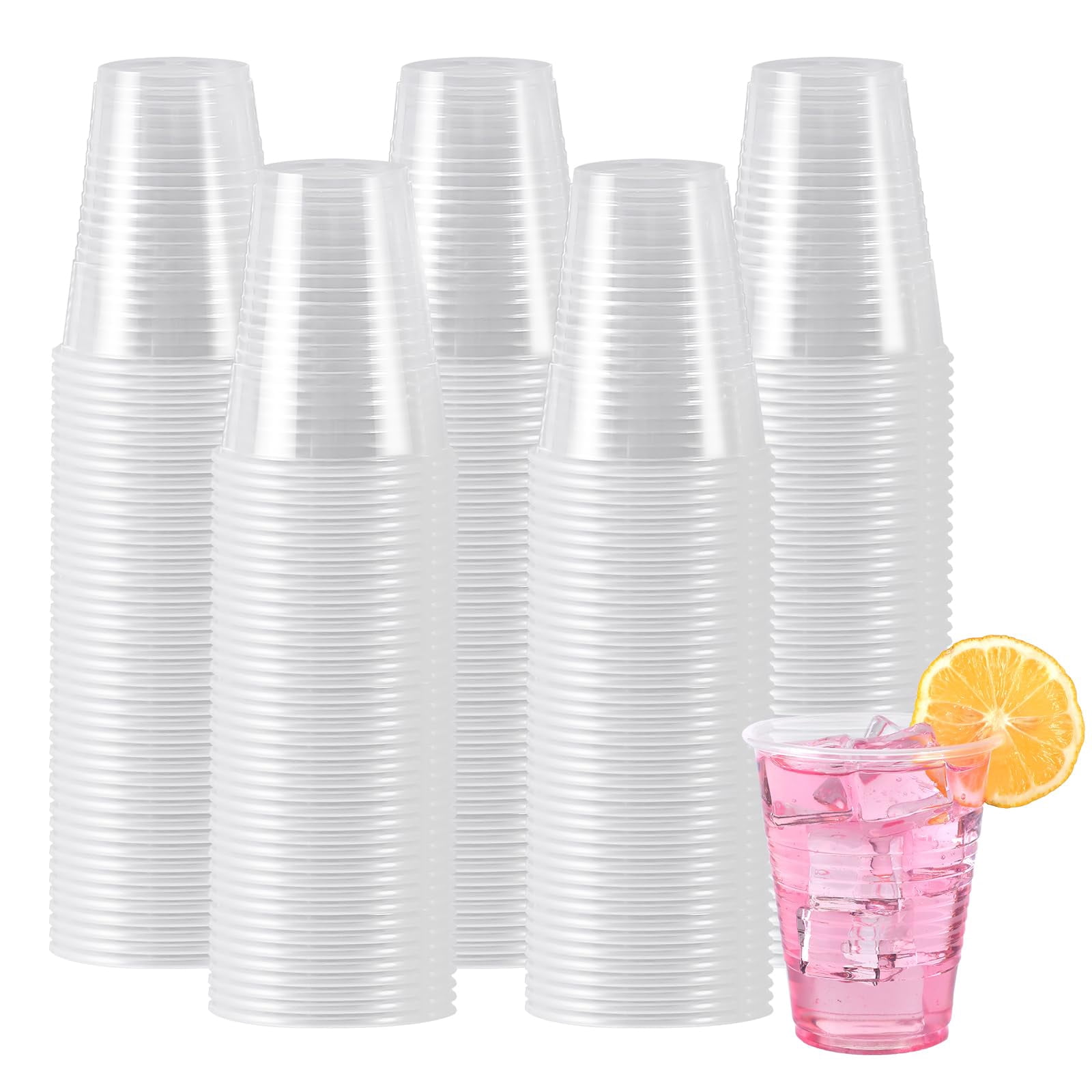 500 Pack 7 oz Clear Disposable Plastic Cups Lightweight Party Drinkware ...