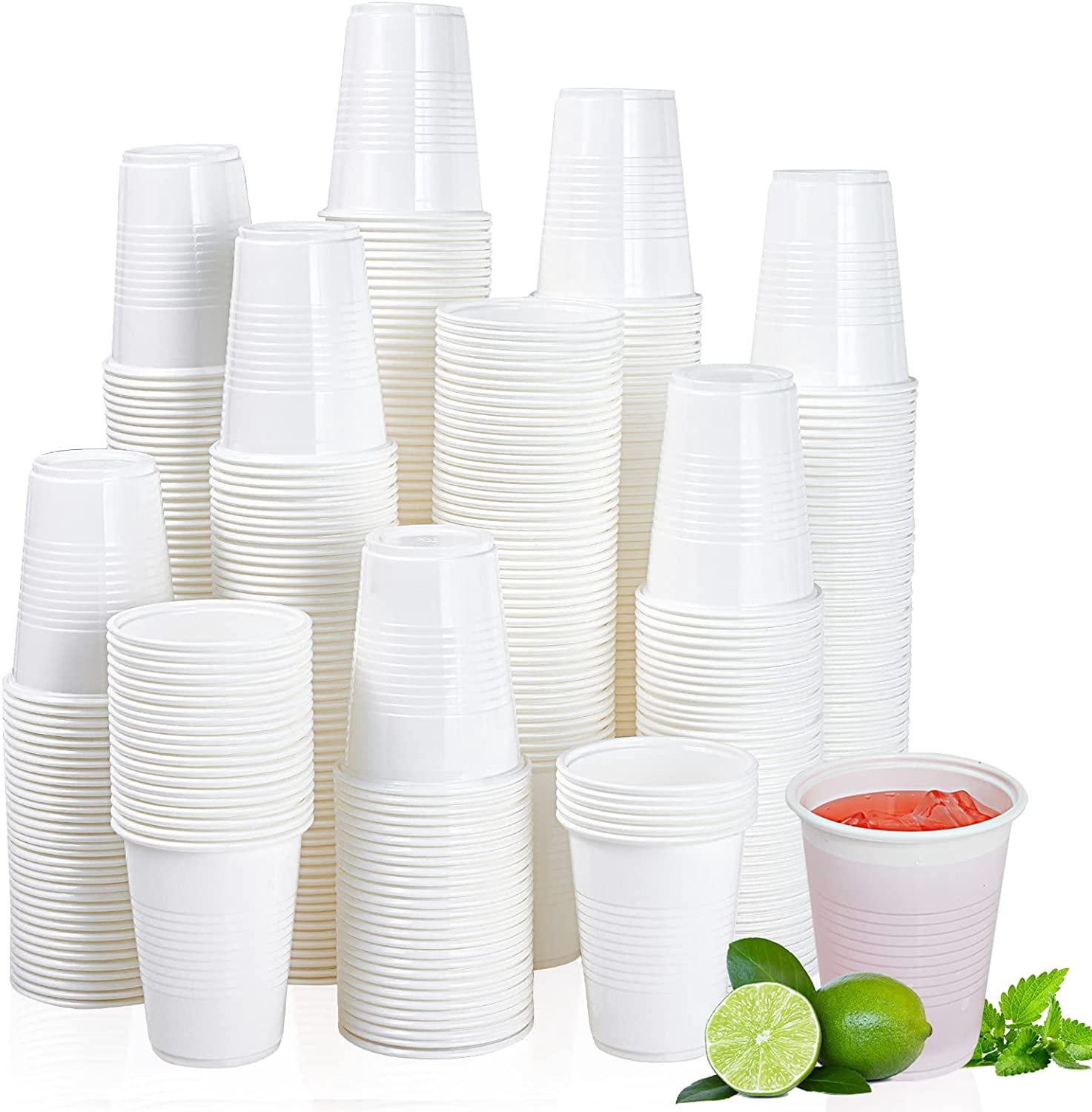 500 Pack 7 oz Disposable Plastic Cups, White Party Cups | Drinking Cups ...