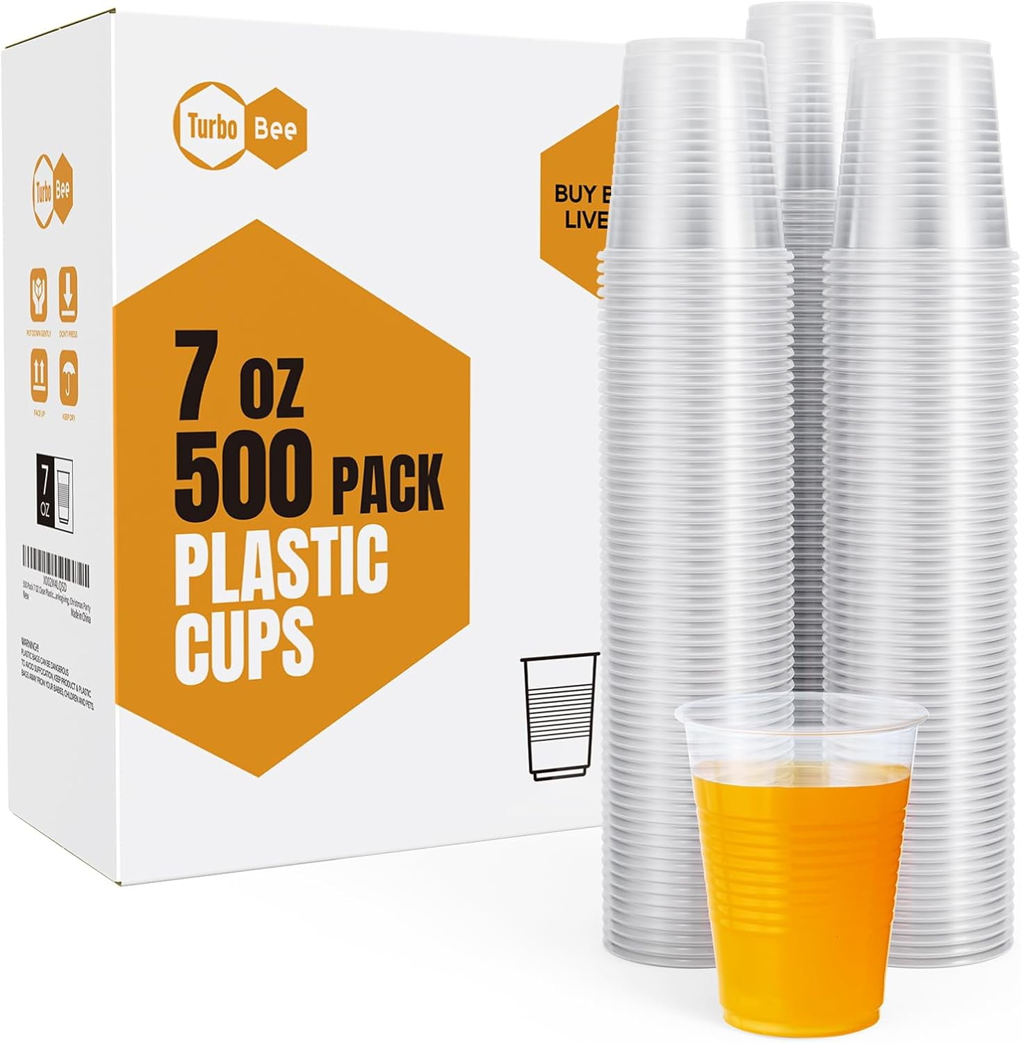 500 Pack 7oz Disposable Plastic Cups,Heat-Resistant & Food Safe ...