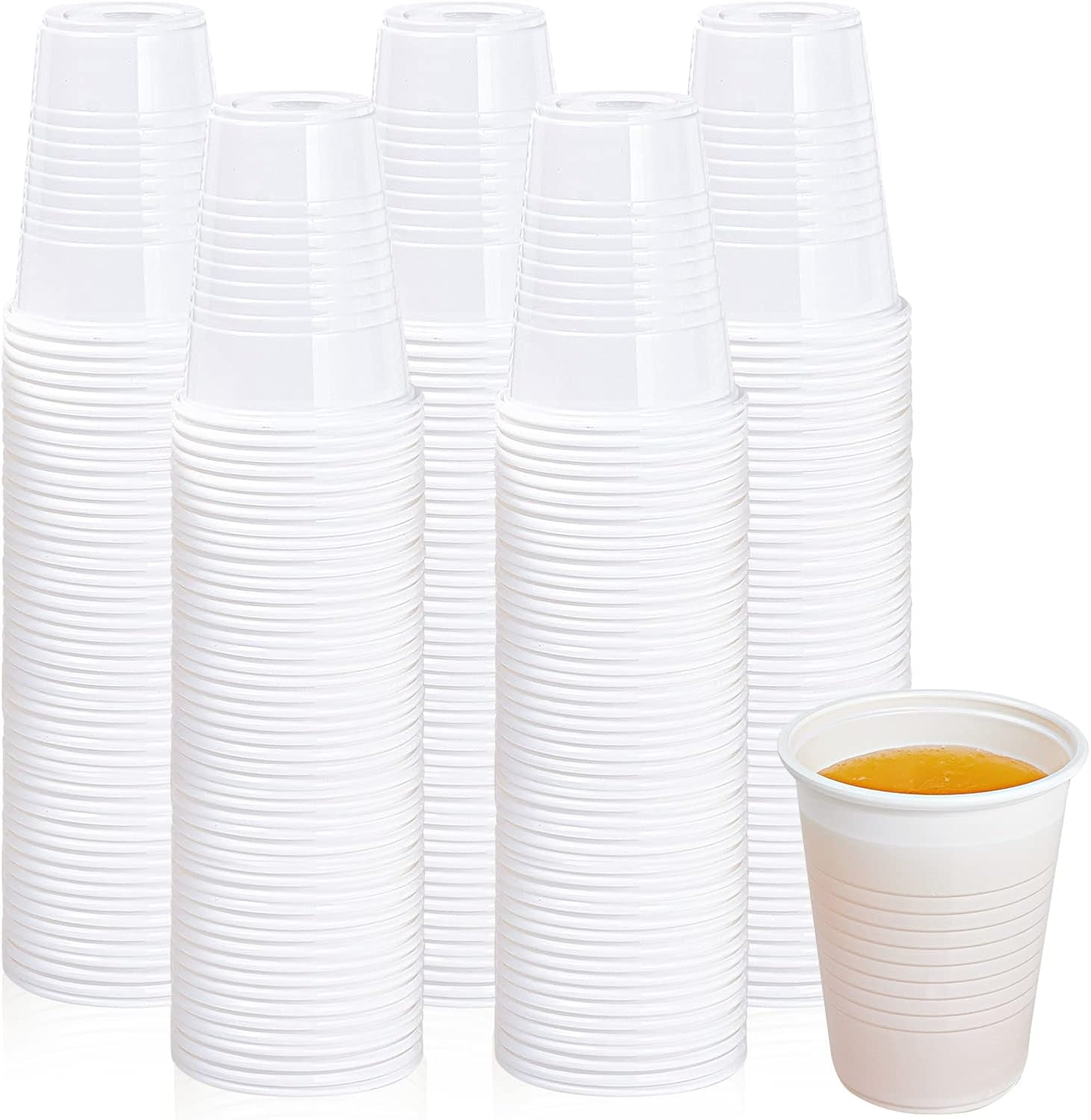 500 Pack 9 oz Disposable Plastic Cups, 9 Ounce White Party Drinking ...