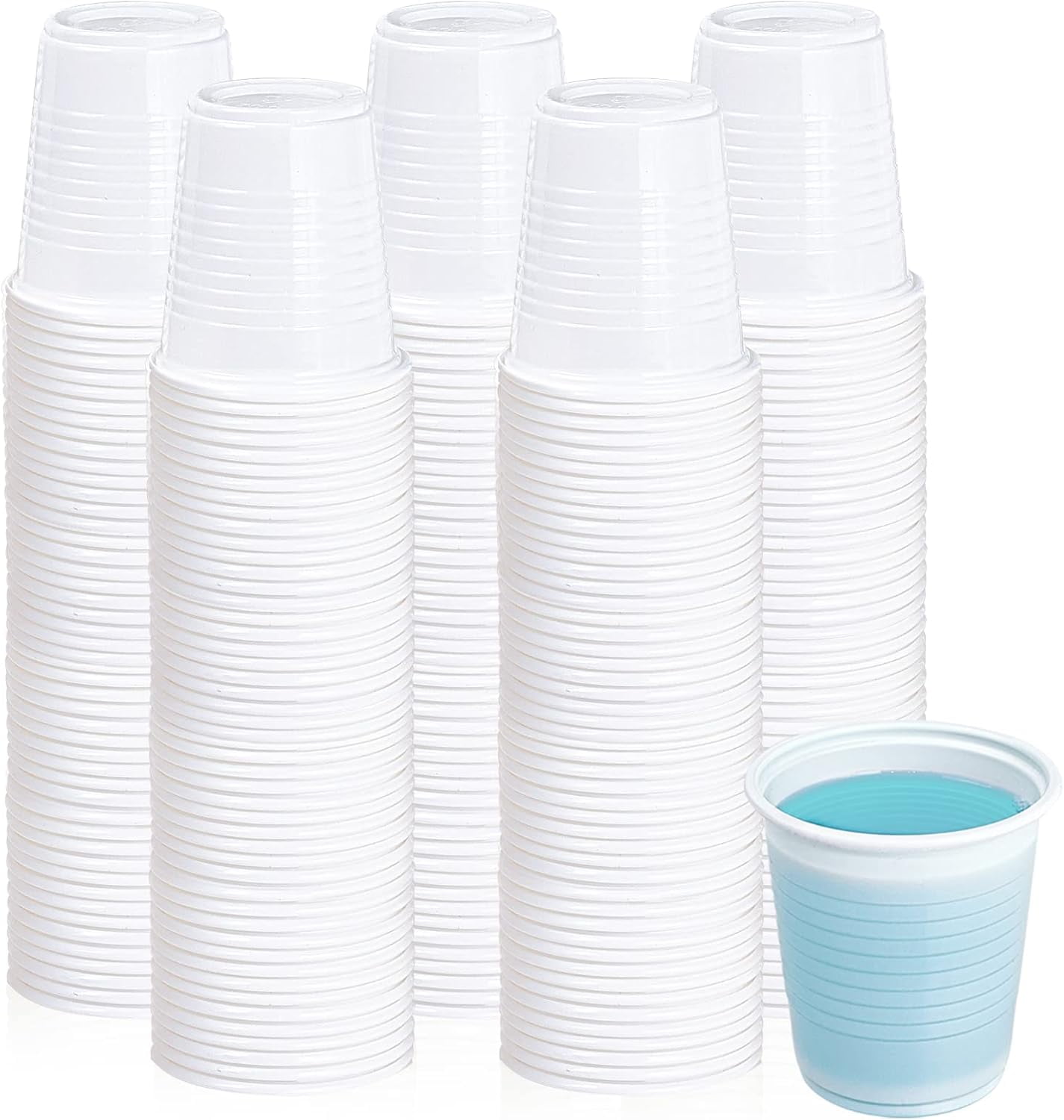 500 Pack 9 oz Disposable Plastic Cups, 9 Ounce White Party Drinking ...