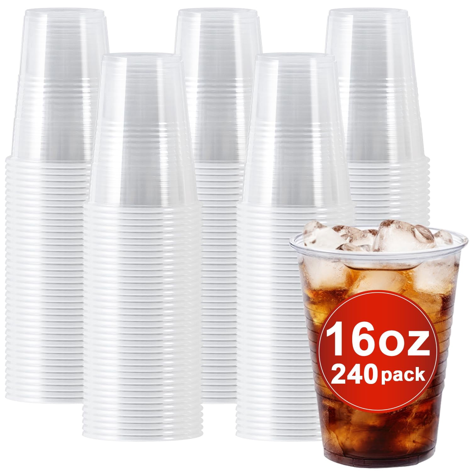 500 Pack 9oz Clear Plastic Disposable Cups for Parties Weddings ...