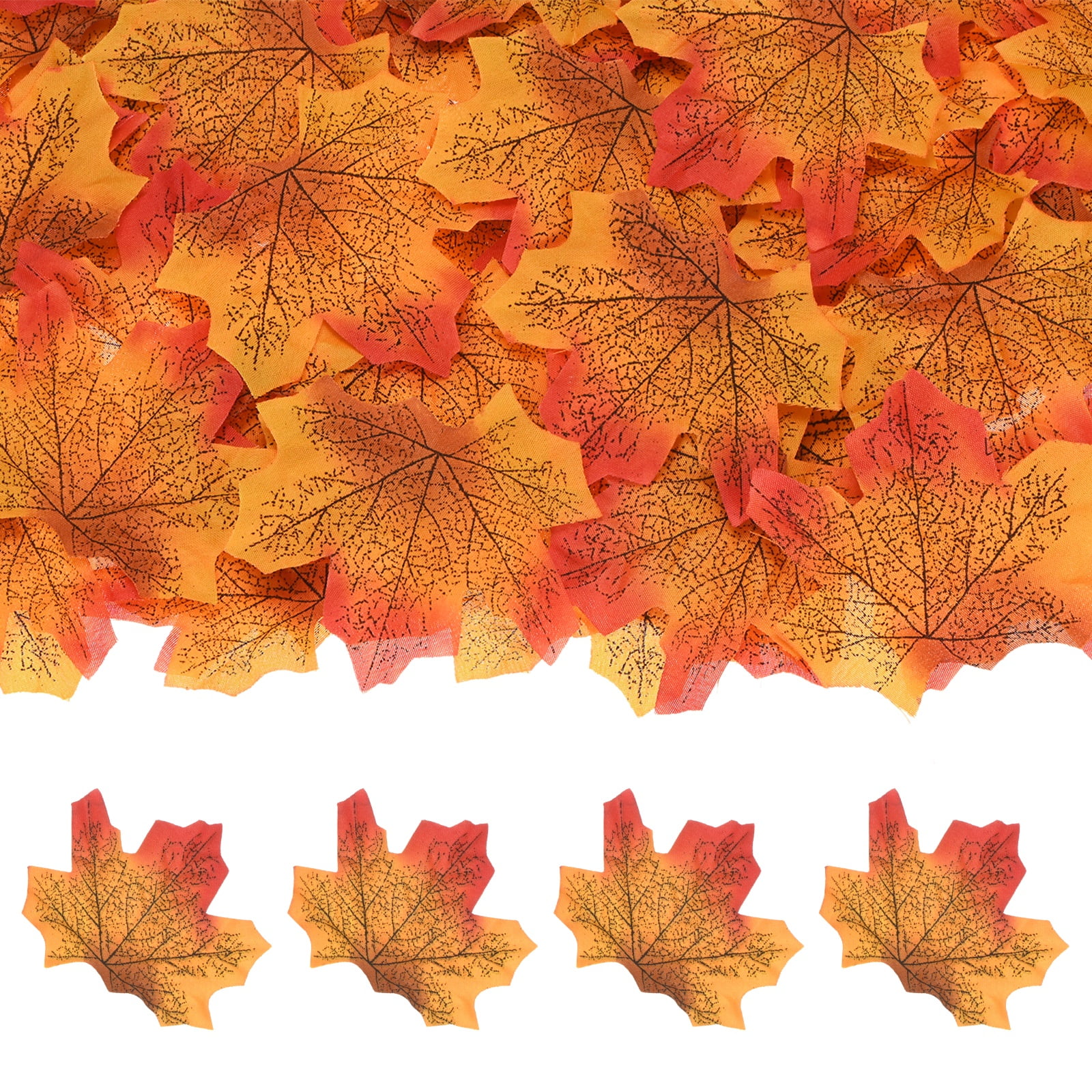 500-Pack Artificial Maple Leaves, Fake Fall Leaves Faux Autumn Leaves ...