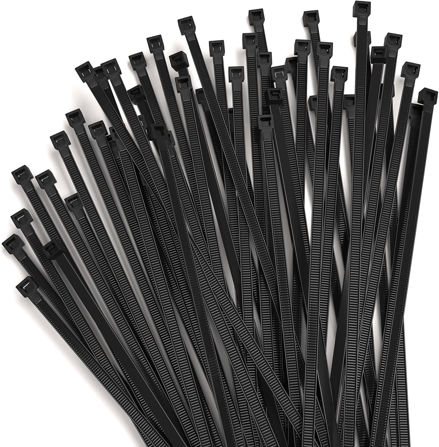500 Pack Black Nylon Cable Zip Ties - 0.19 x 8 inch, Cable Ties with 50 ...