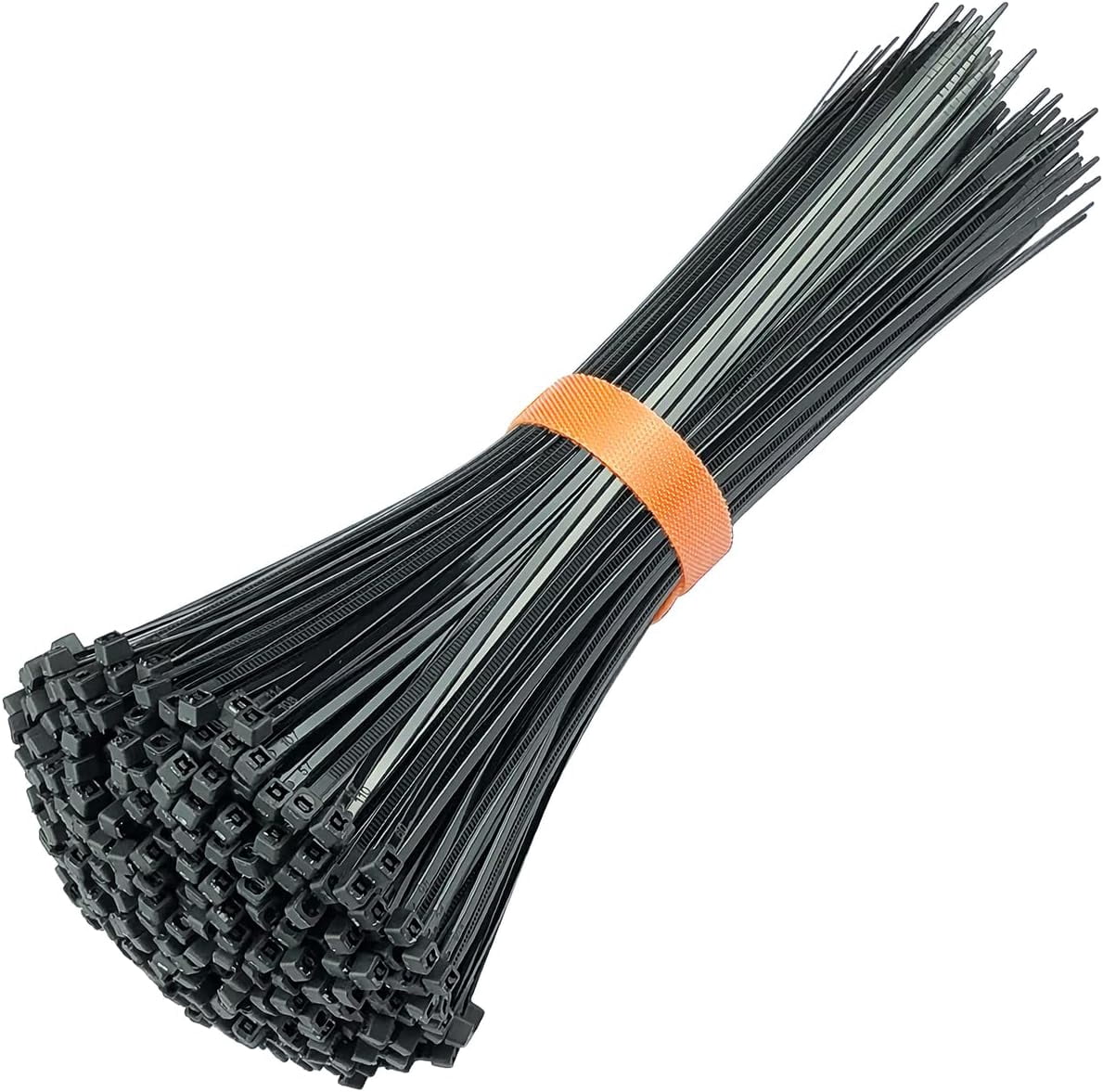 500 Pack Black Plastic Cable Ties 200mm×2.5mm Long Nylon Zip Ties ...