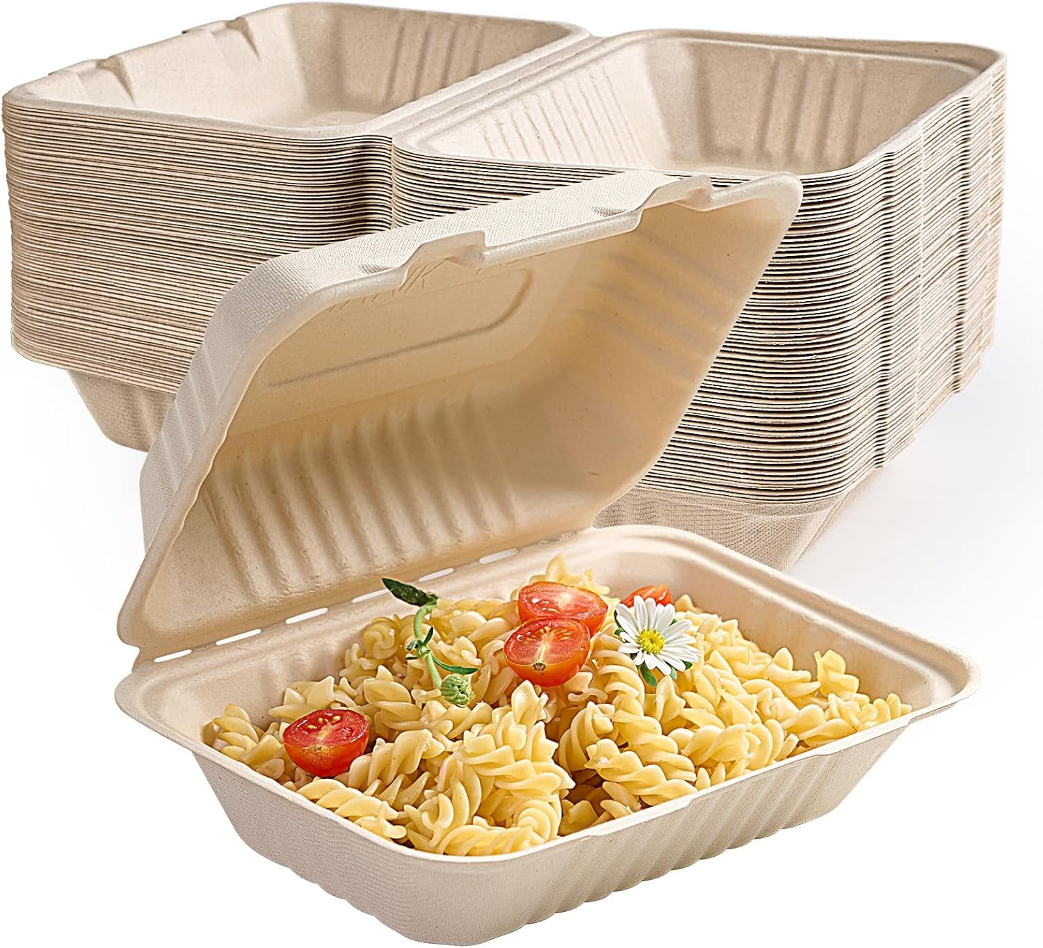 500 Pack Clamshell Take Out Food Containers, 100% Compostable ...