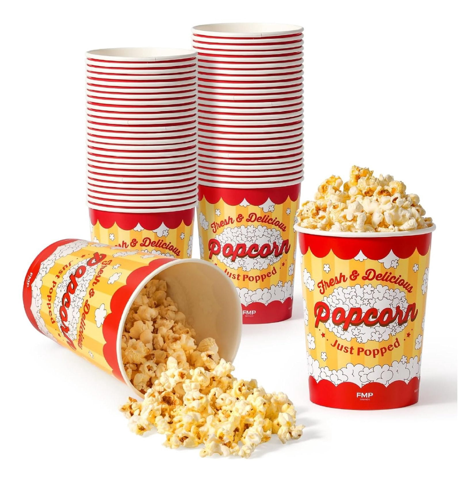 500 Pack Classic Paper Popcorn Buckets Disposable, 32 Oz Grease ...