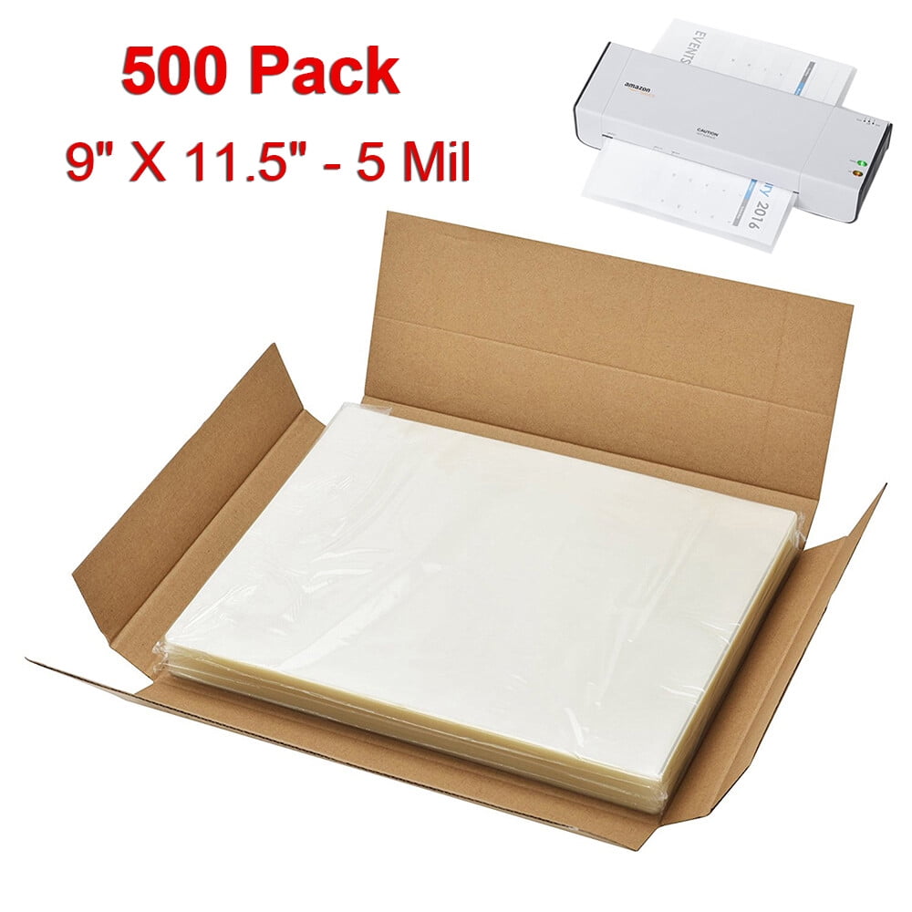 500 Pack Clear Letter Size Thermal Laminating Pouches Sheets 9" X 11.5 ...