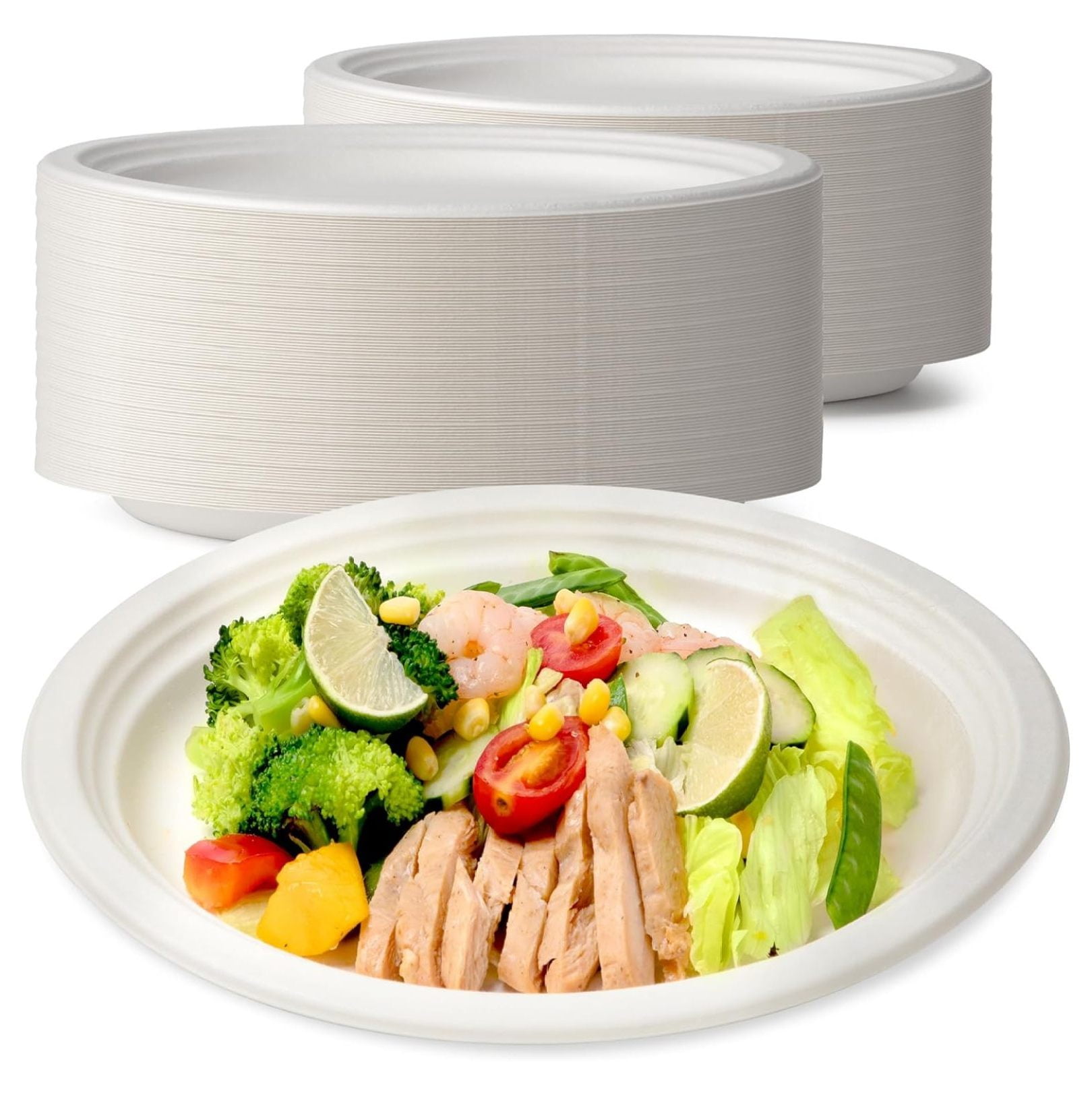 [500 Pack] Compostable Paper Plates, 10 x 12.5 Inch Biodegradable Oval ...
