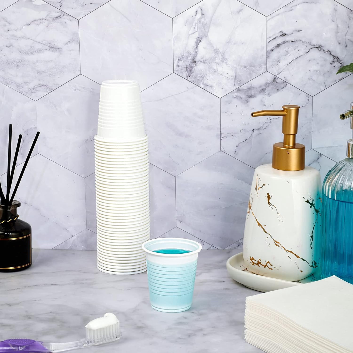 500 Pack Disposable Plastic Cups, 3 Ounce Plastic Cups for Tasting ...